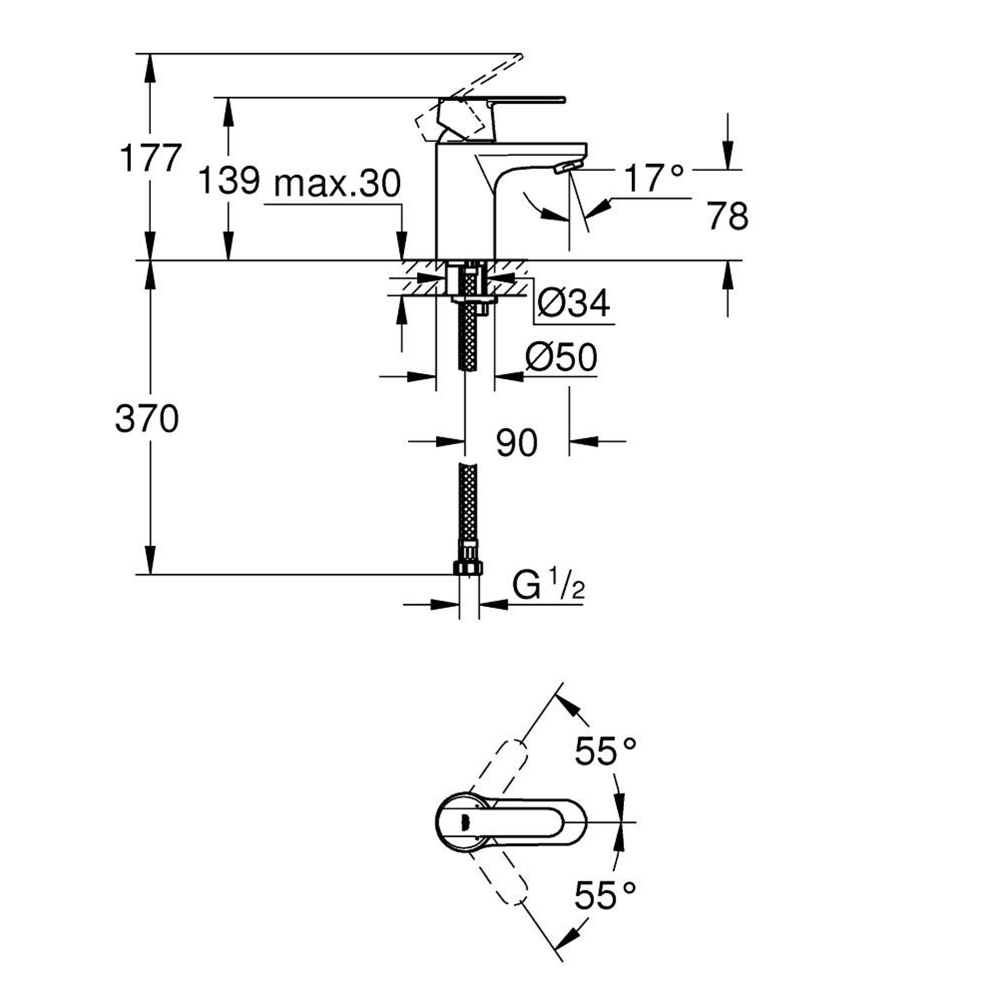 Grohe Get Chrome effect Basin Mono mixer Tap