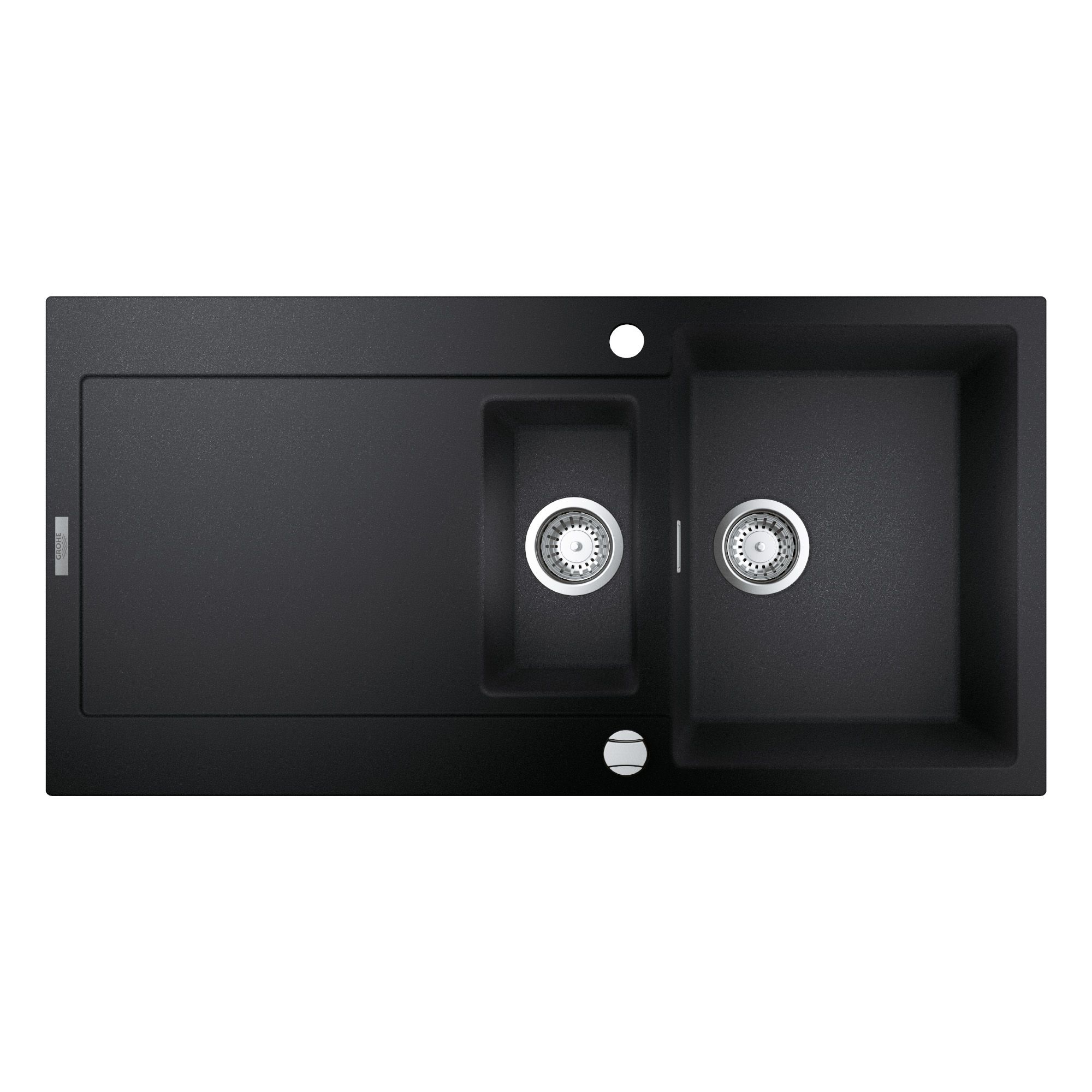 Grohe K500 Granite black Composite quartz 2 Bowl Kitchen sink 500mm x ...