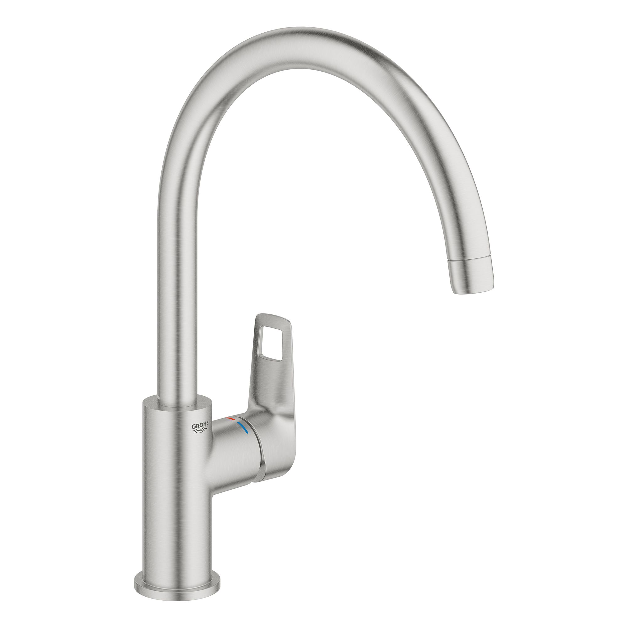 Grohe Start Cumbria Stainless steel effect Chrome-plated Kitchen Side ...