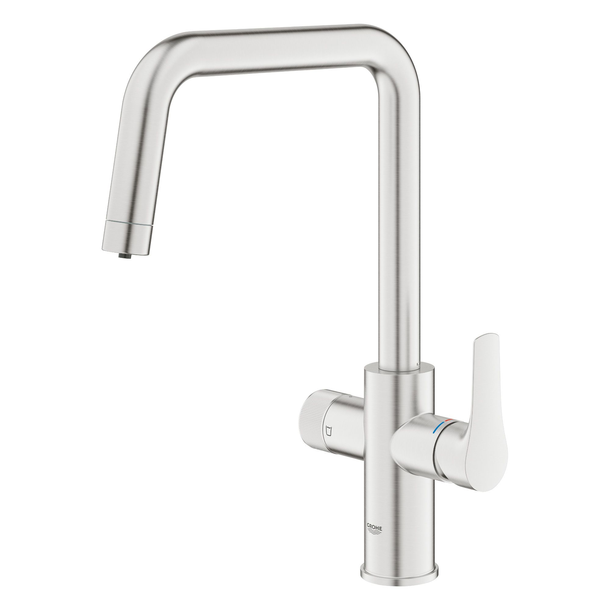 Grohe Supersteel Kitchen Monobloc mixer Tap | DIY at B&Q
