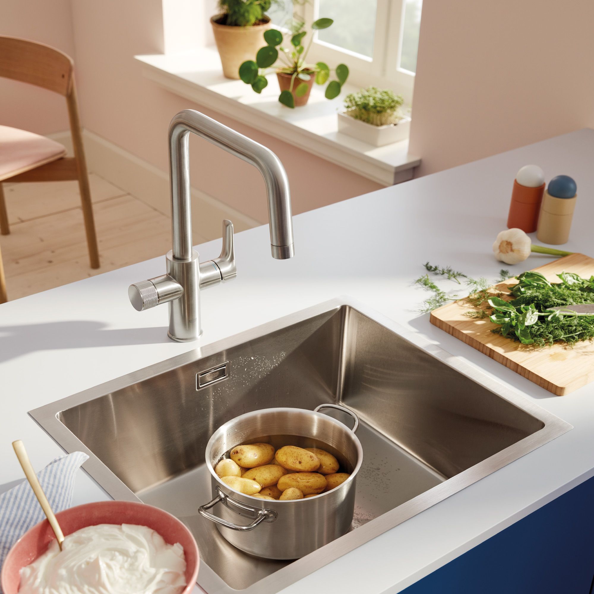 Grohe Supersteel Kitchen Monobloc mixer Tap