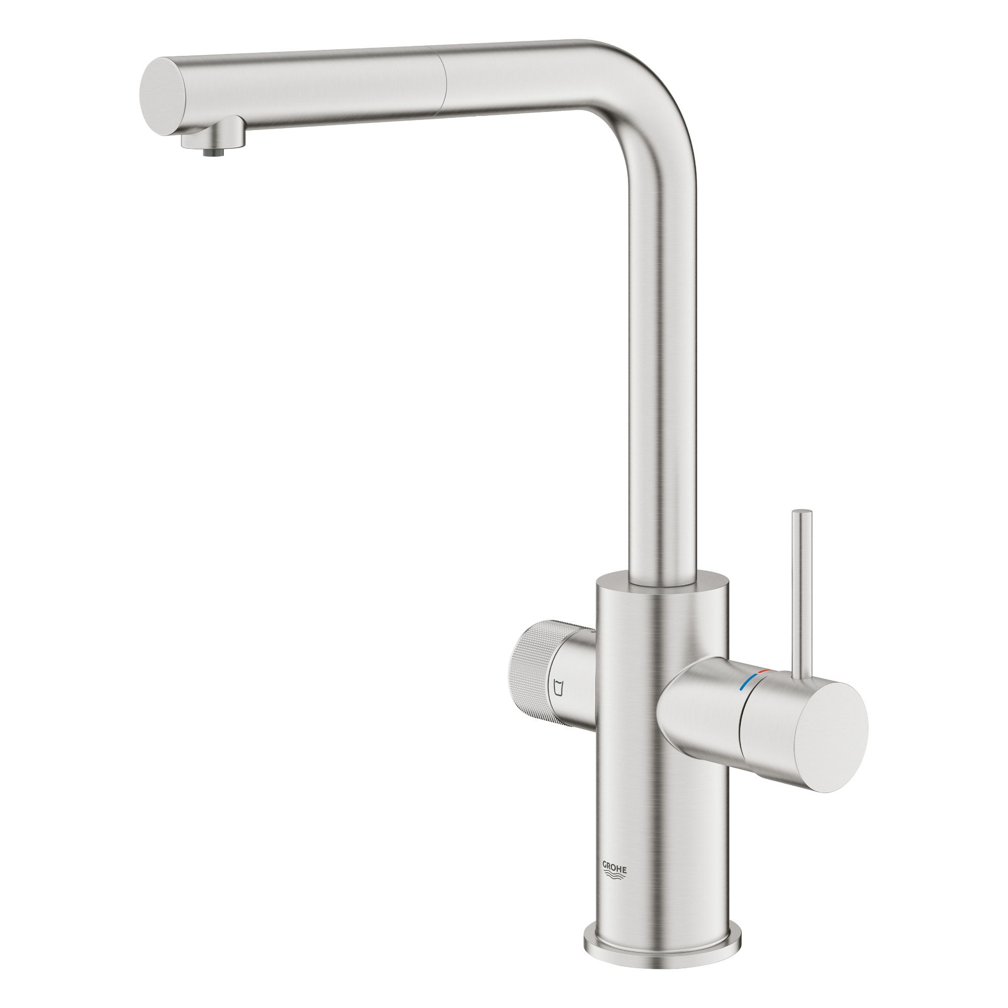 Grohe Supersteel Kitchen Monobloc mixer Tap | DIY at B&Q