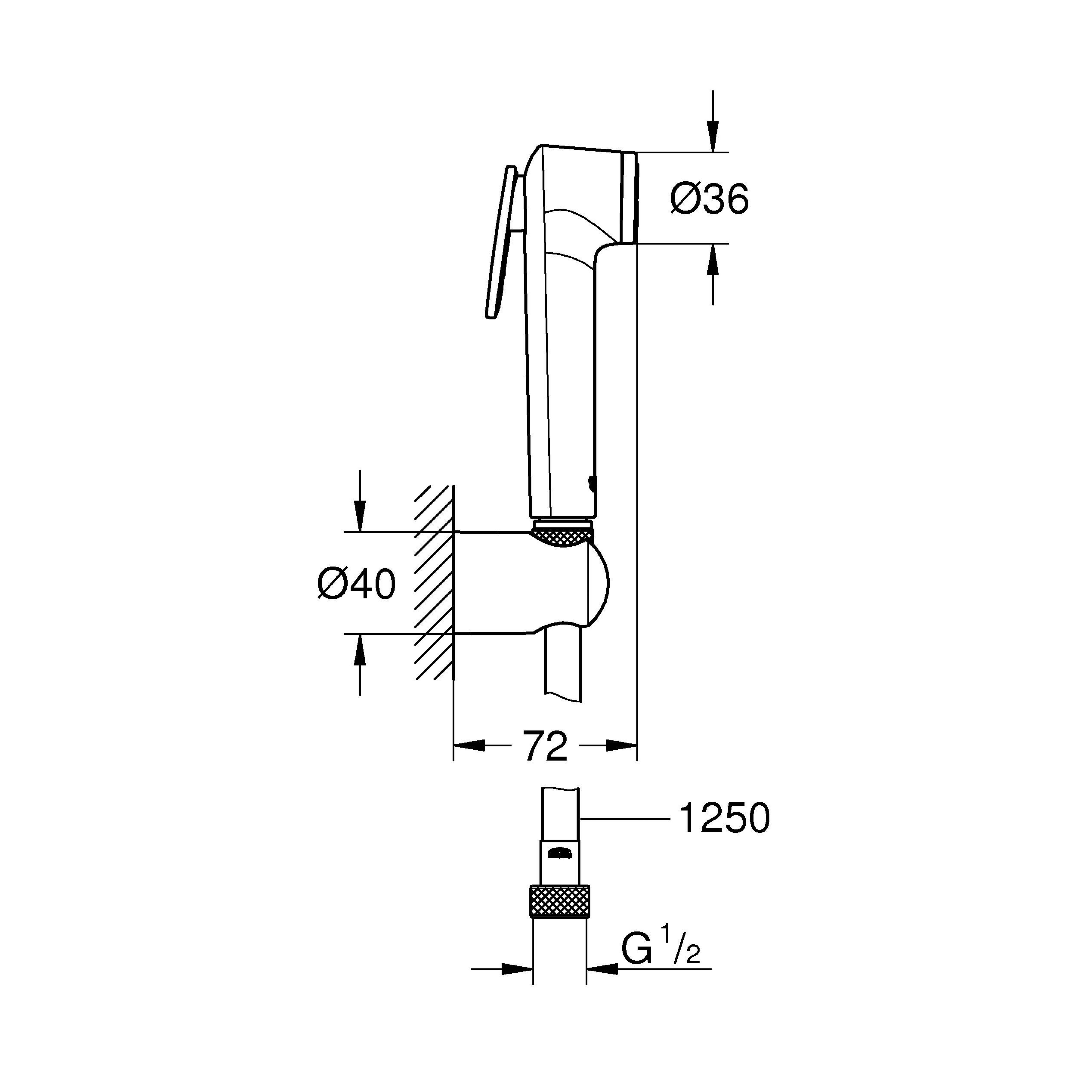 Grohe Vitalio Chrome effect Silver Wall-mounted Single-spray pattern ...