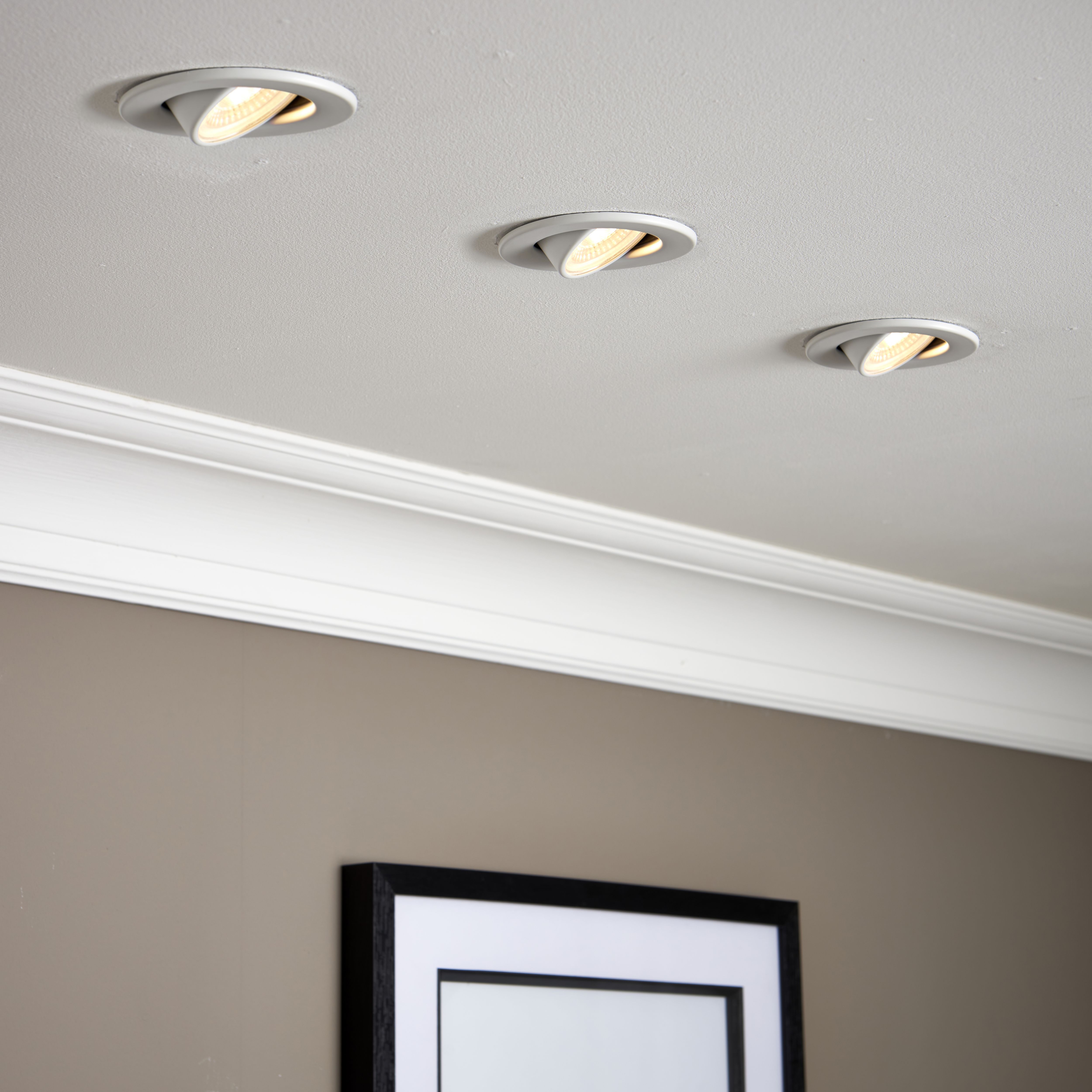 GuardECO White Adjustable LED Warm white Downlight 6W IP20, Pack of 10 ...