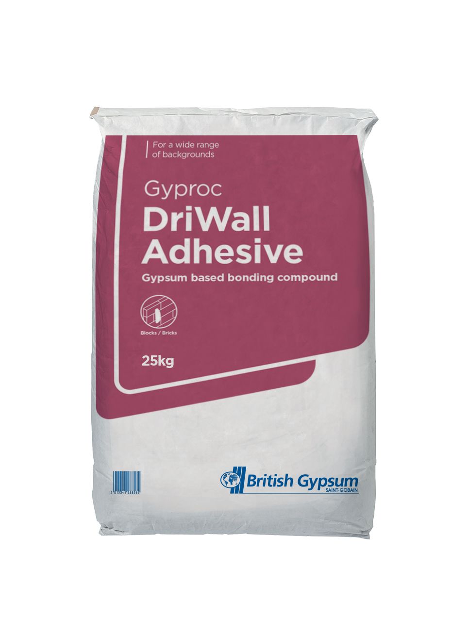 Gyproc DriWall Plasterboard Grey Plasterboard adhesive 25kg Bag