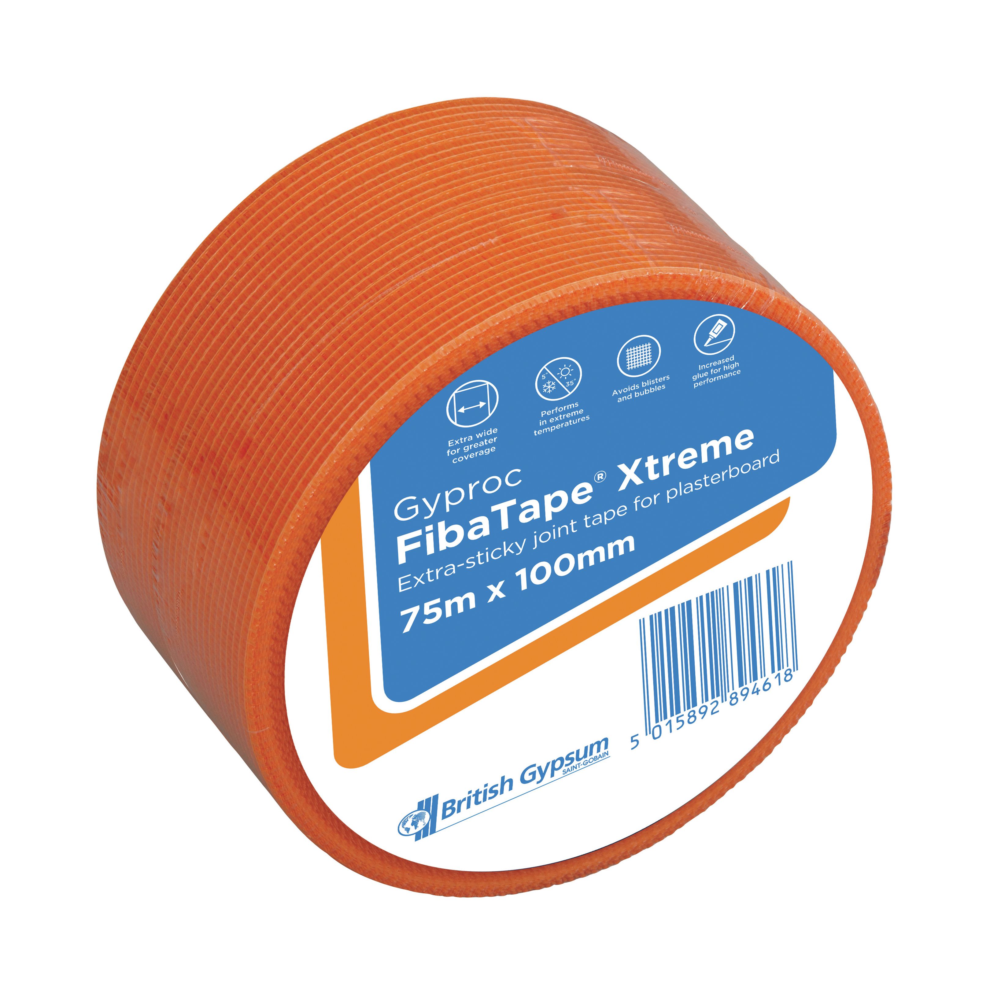 Gyproc Fibatape xtreme extra wide Fibreglass Orange Jointing tape (L ...