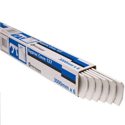 Gyproc Traditional C-shaped Paper faced plaster Coving (L)3m (W)127mm ...