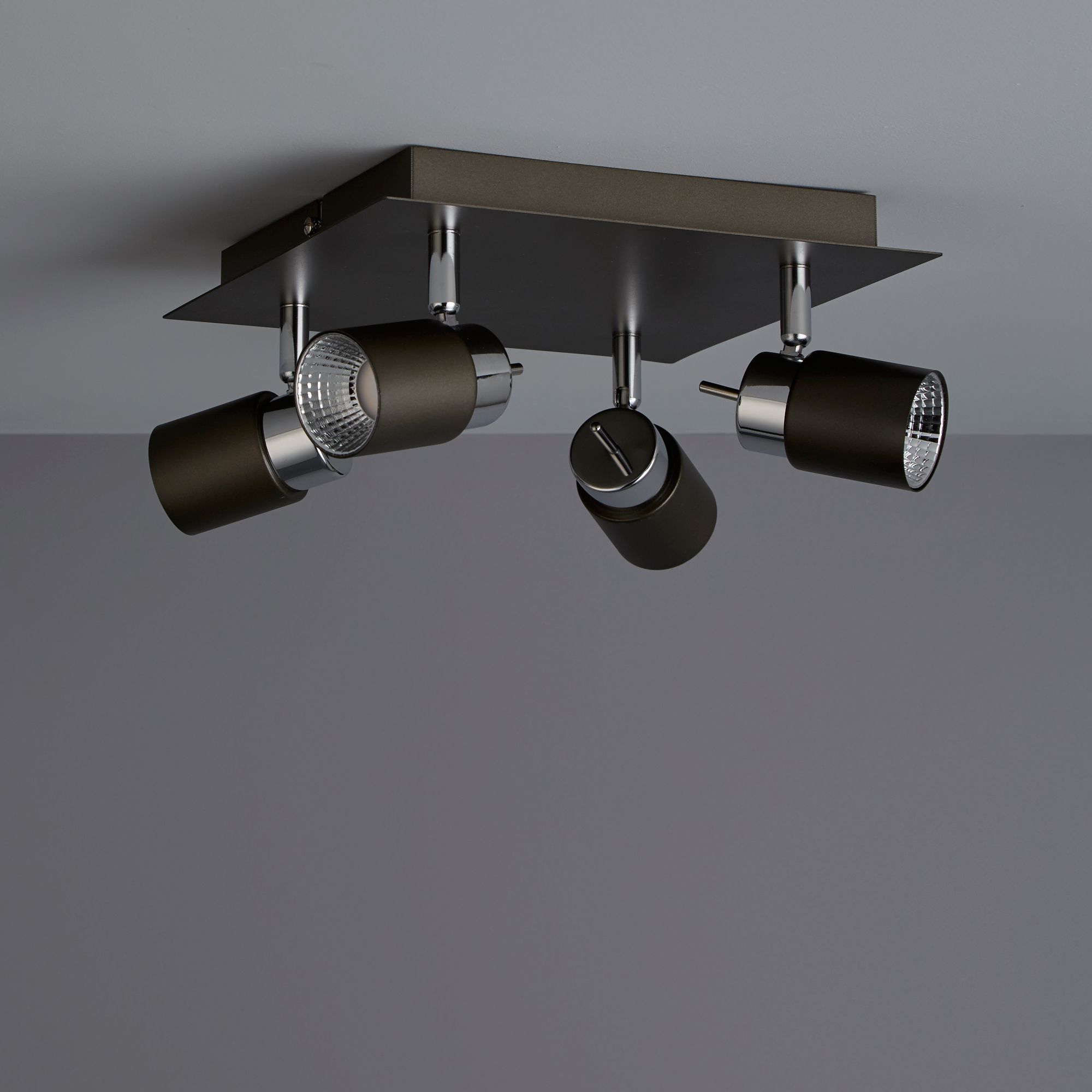 Hades Gloss Chrome effect 4 Light Spotlight