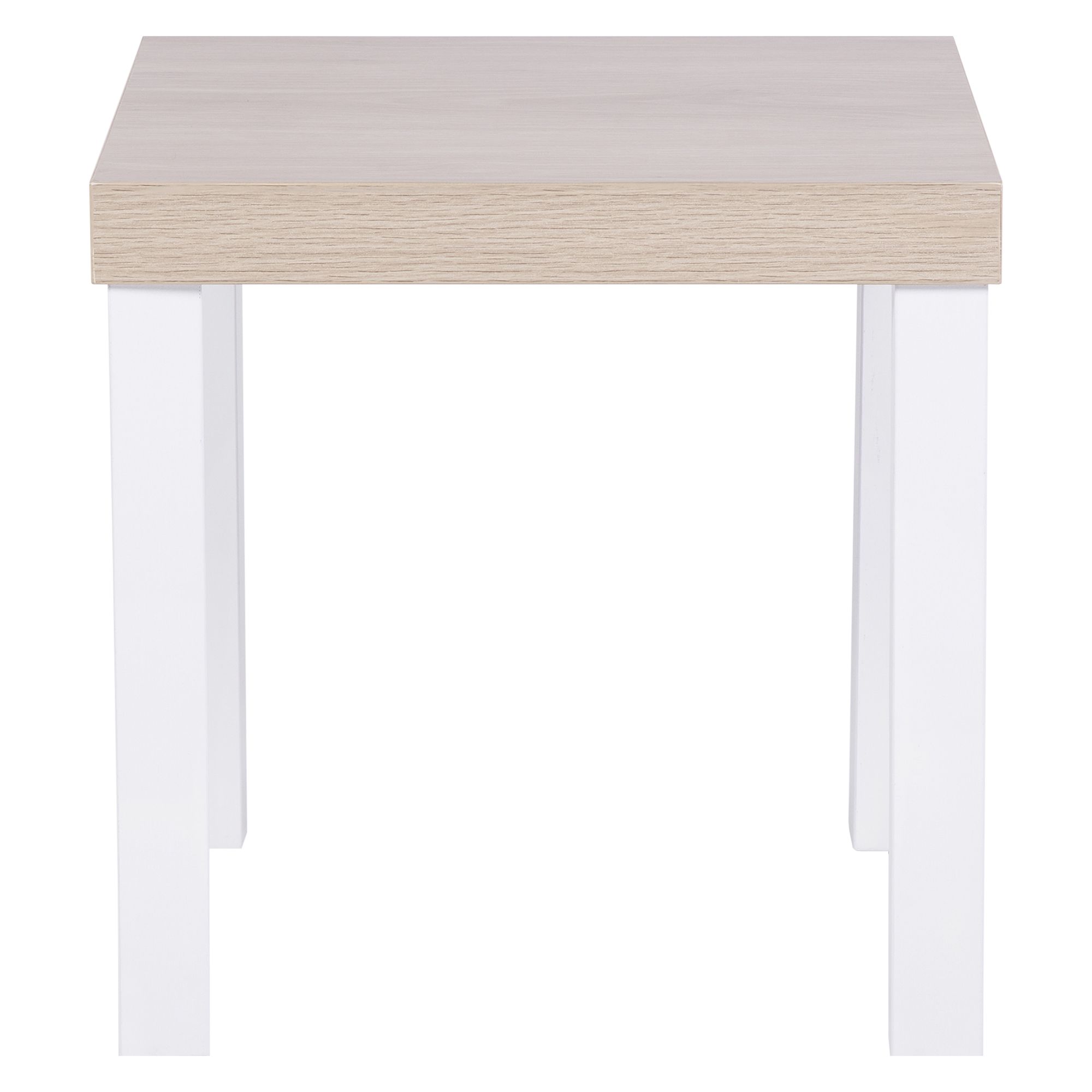 Hadwell Matt white & natural oak effect Side table (H)35cm (W)35cm