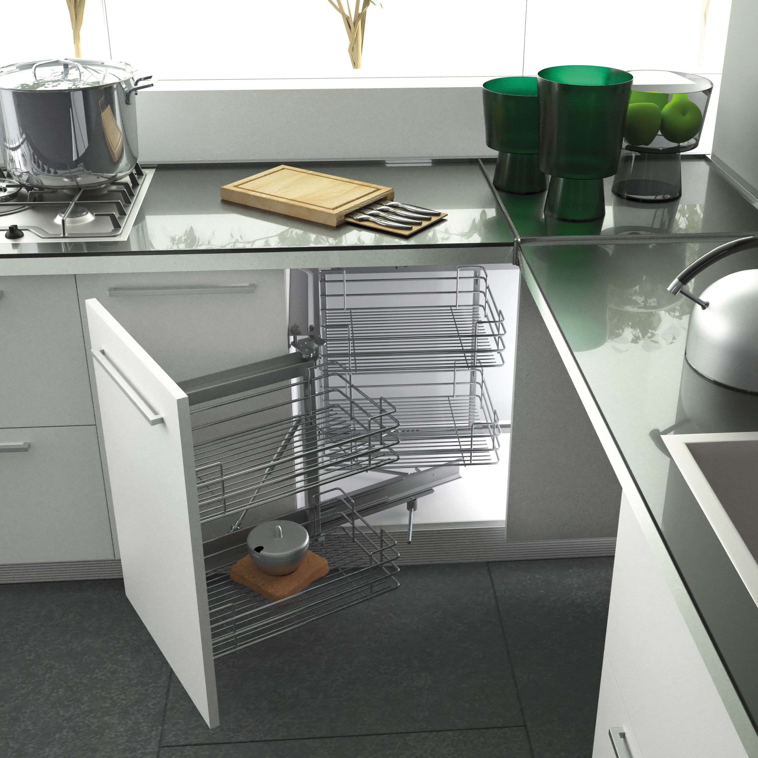 Hafele Pull-out basket For 1000mm corner unit (W)860mm (D)470mm