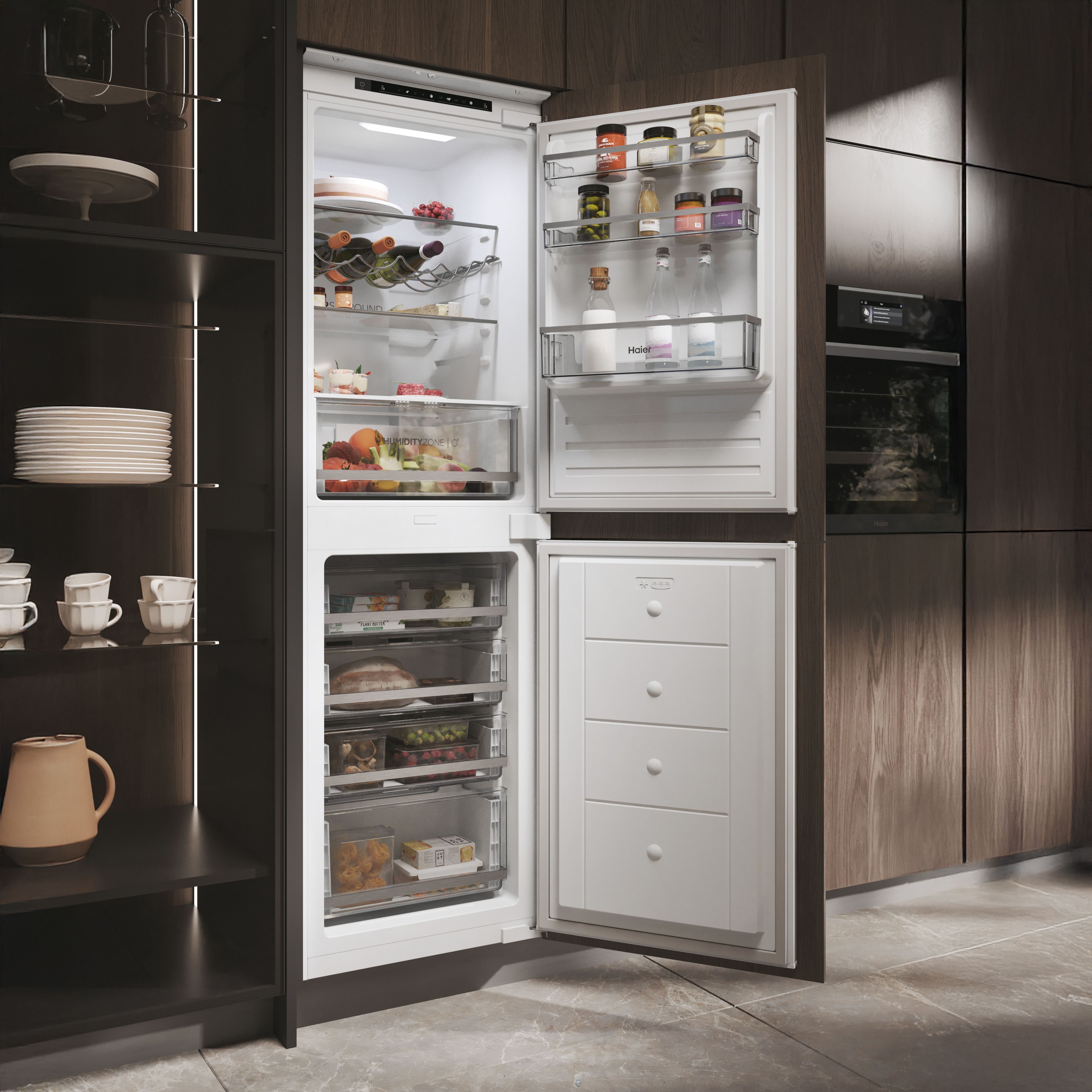 Haier HB50T618FMK 50:50 Traditional Integrated Frost free Fridge ...