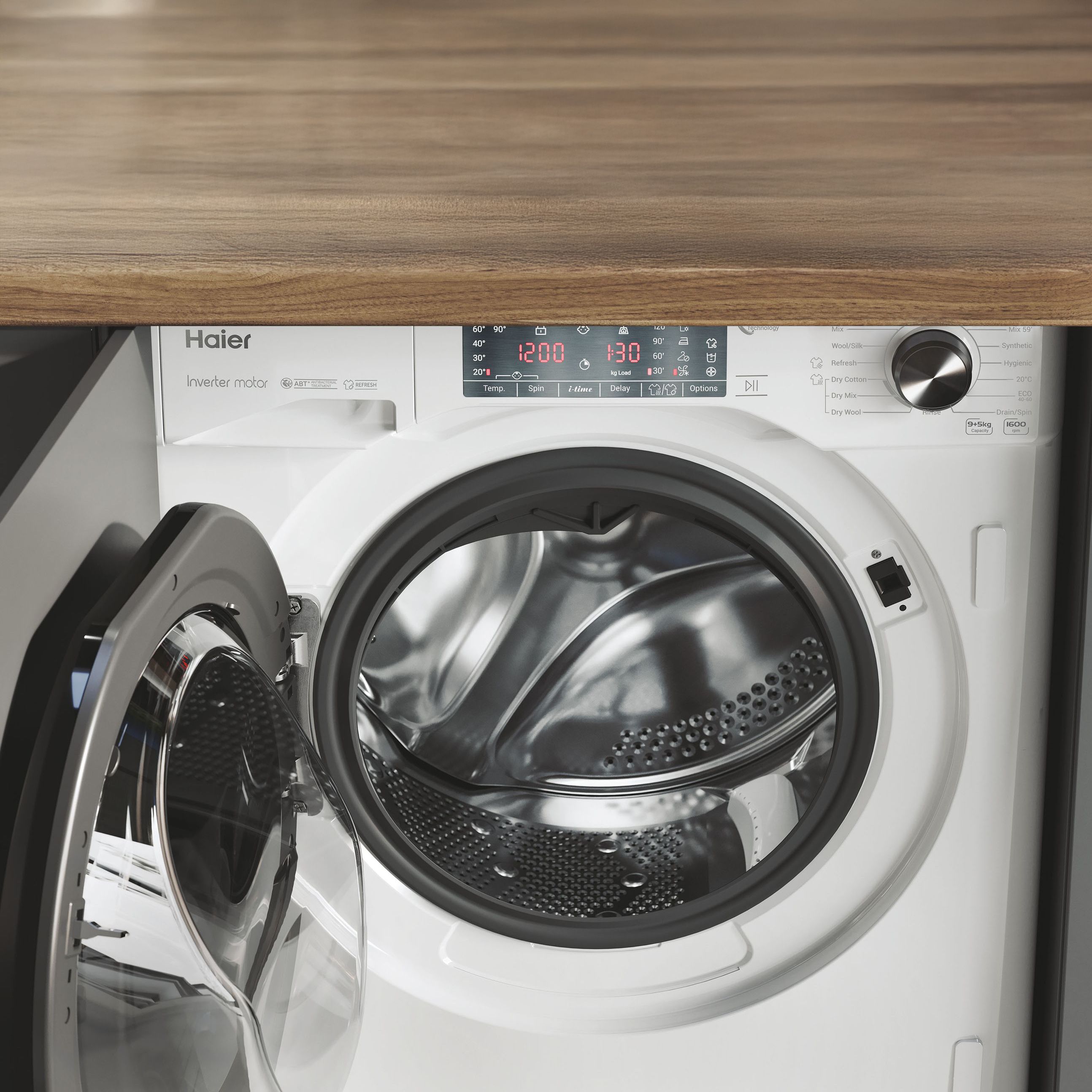 Haier HWDQ90B416FWB-UK 9kg/5kg Built-in Condenser Washer dryer - White