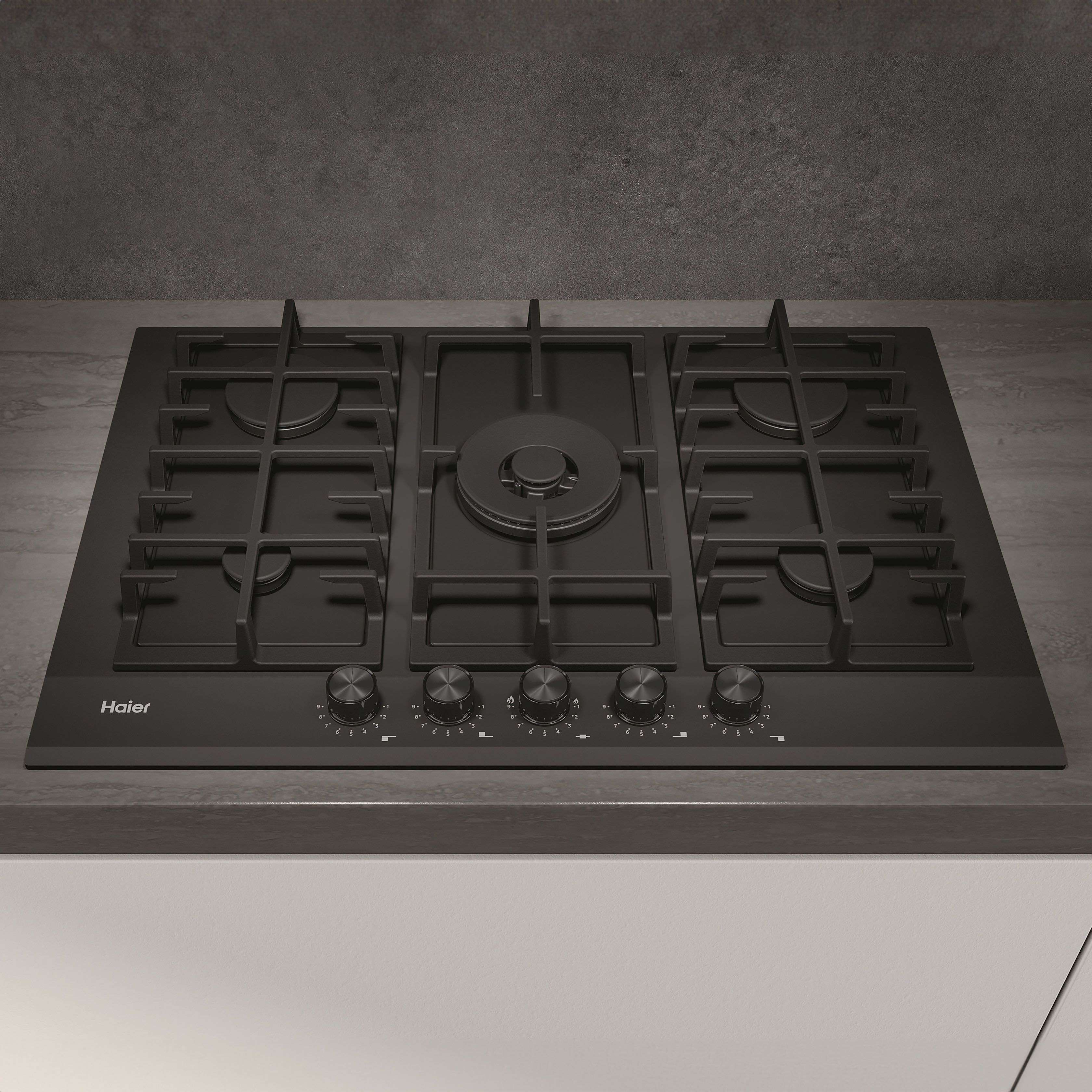 Haier Series 4 HAVG75HB 74.5cm Gas Hob - Black