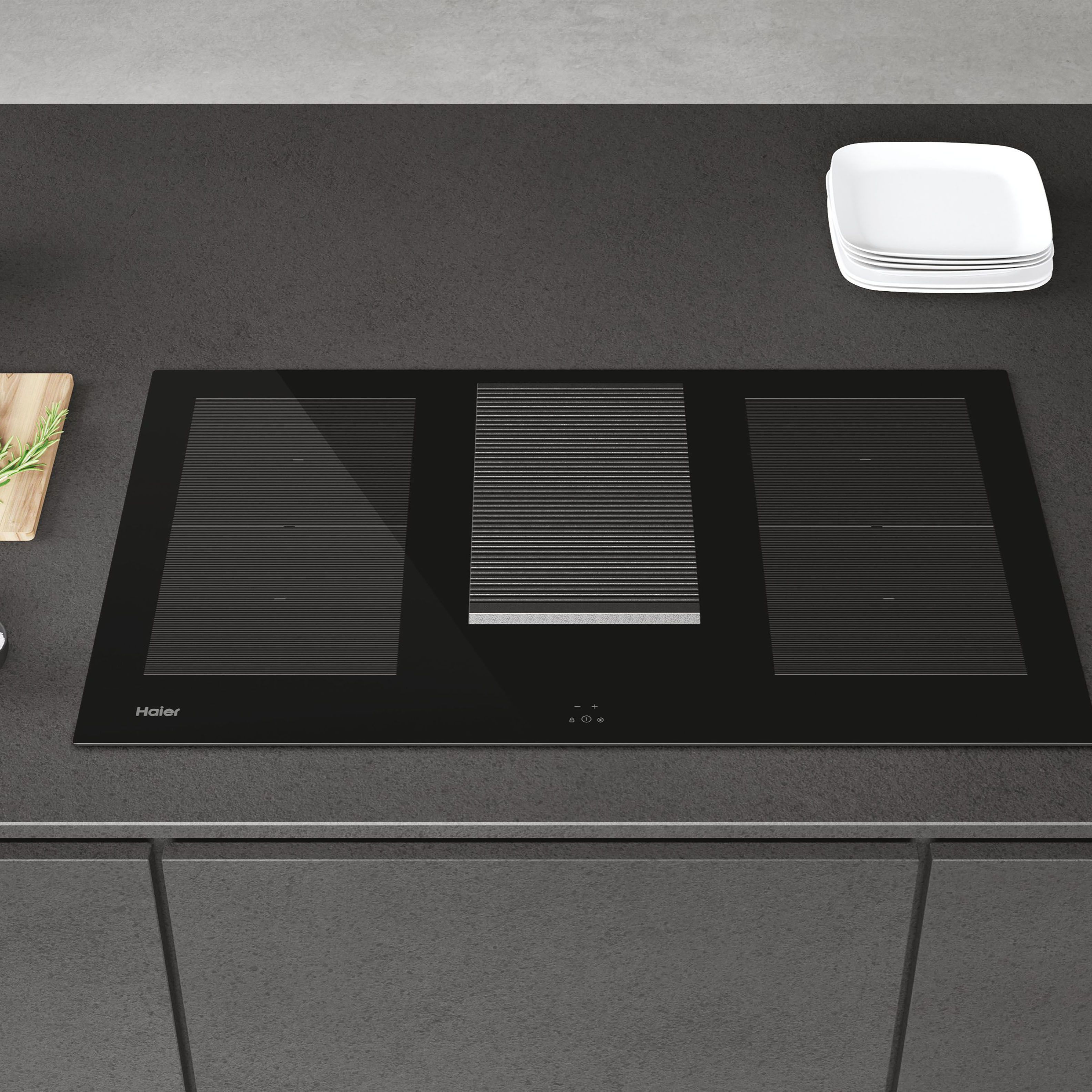 Haier Series 6 HAIH8IFMCF 83cm Induction Venting Hob - Black