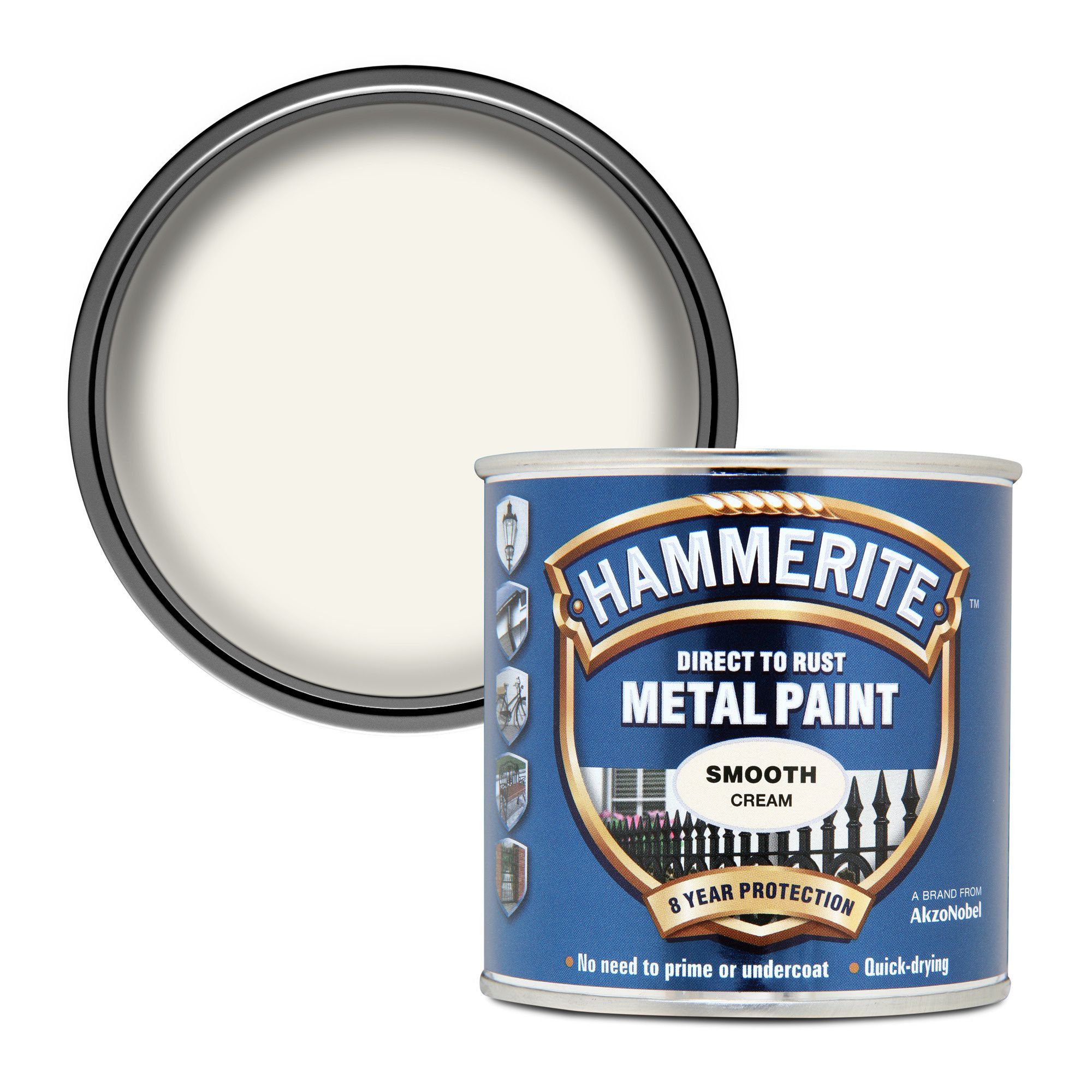 Hammerite Cream Gloss Exterior Metal paint, 250ml