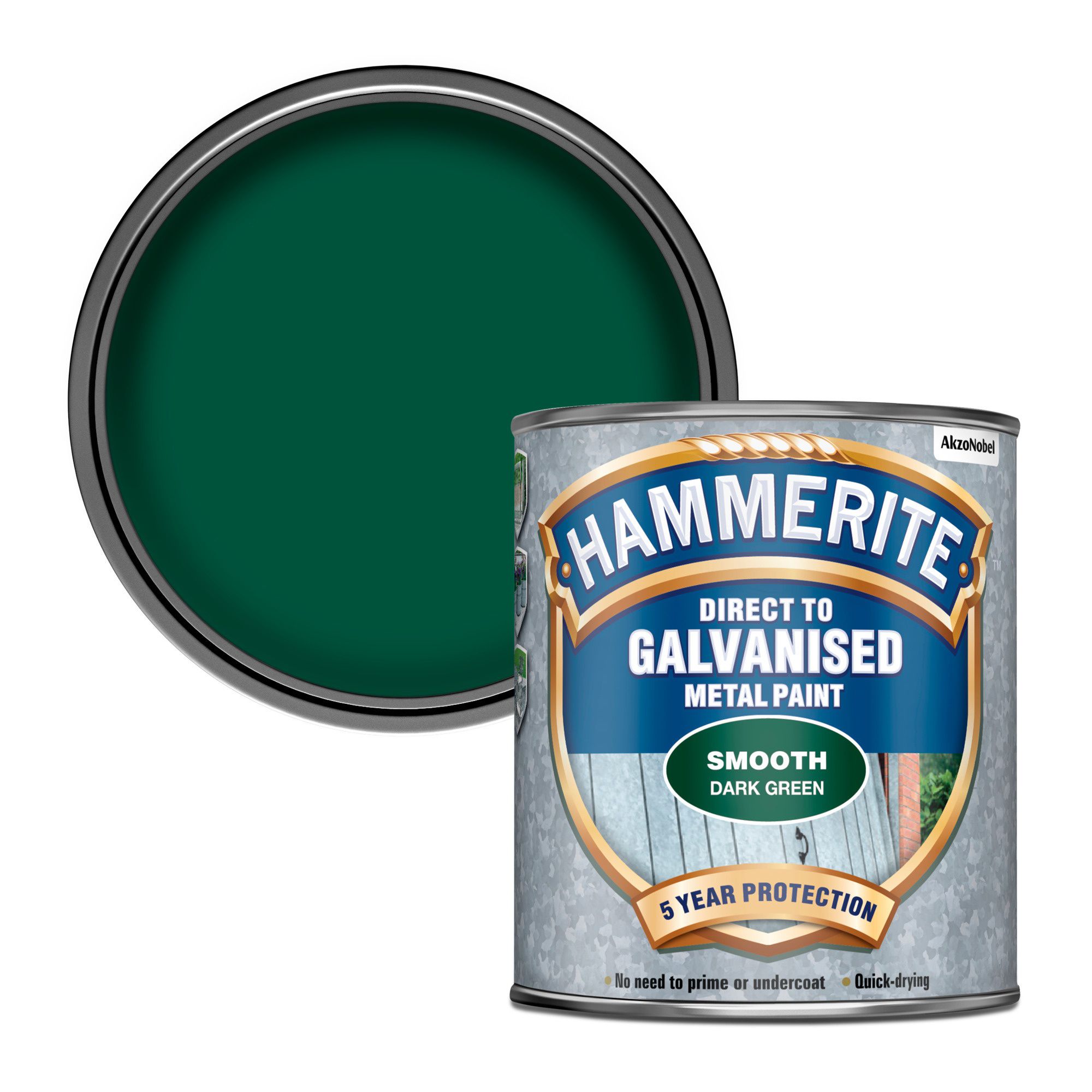 Hammerite Dark green Gloss Metal paint, 750ml | DIY at B&Q