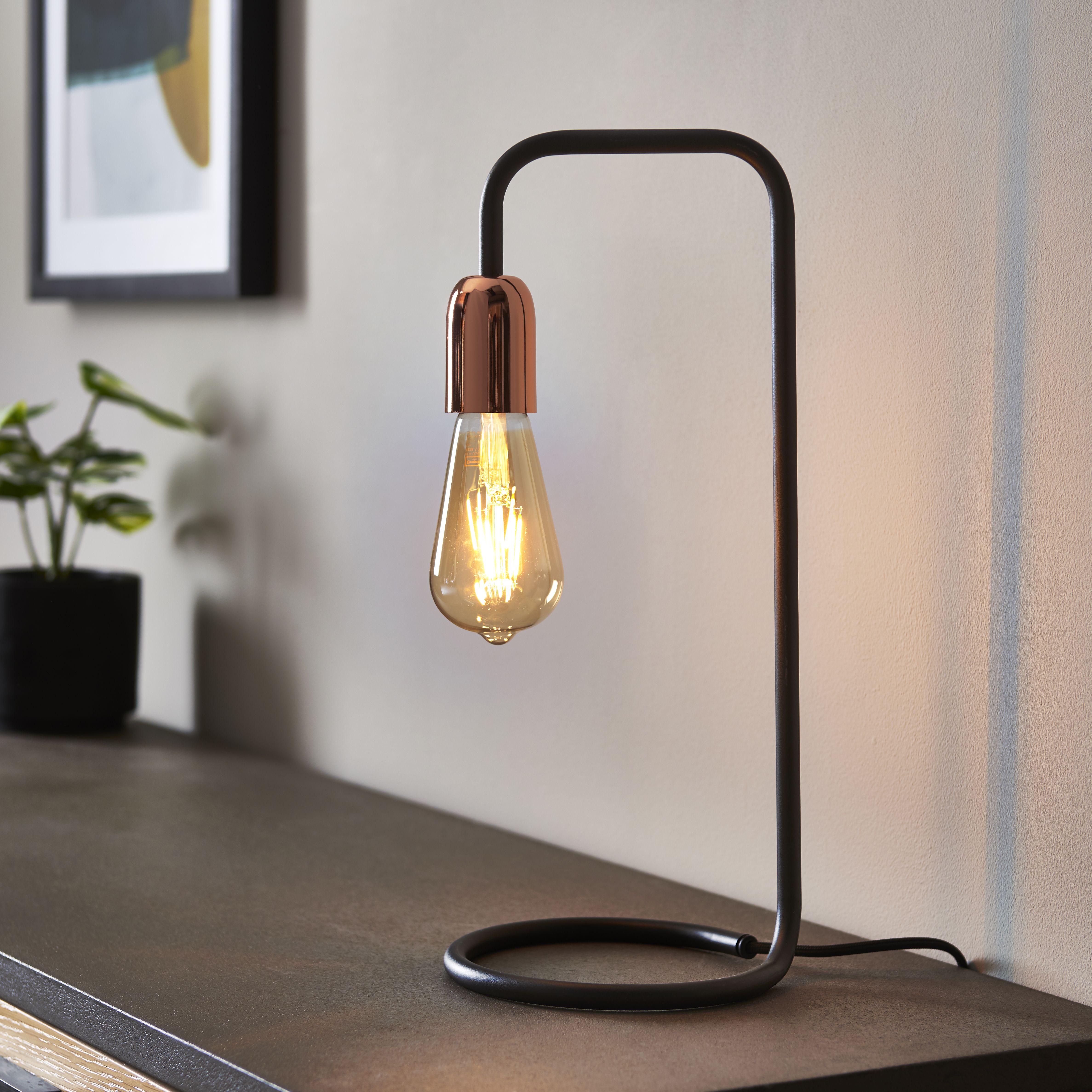 Harbour Studio Detroit Black Table lamp | DIY at B&Q