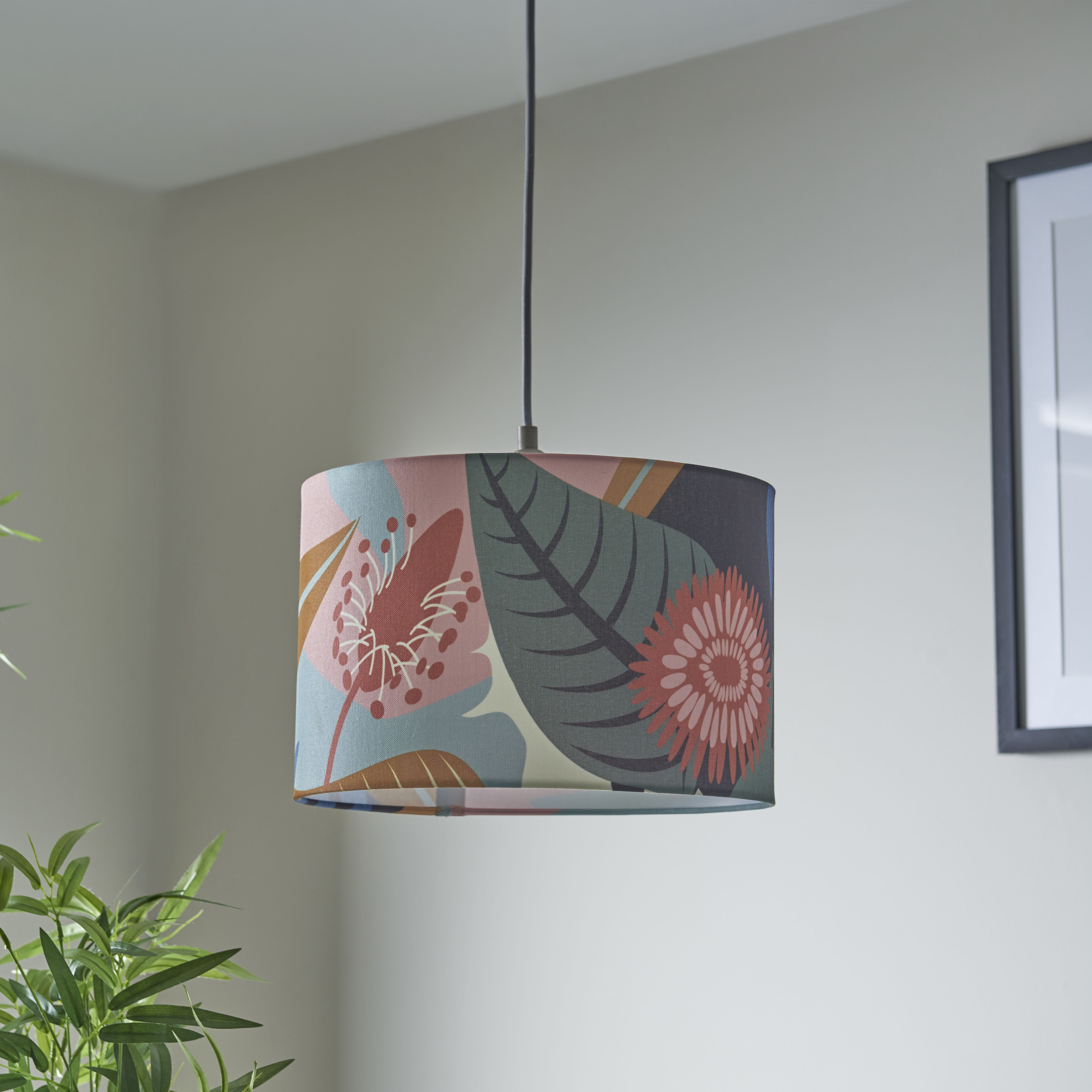 Harbour Studio Digi-Prints Botanical Floral Cylinder Light shade (D)30cm