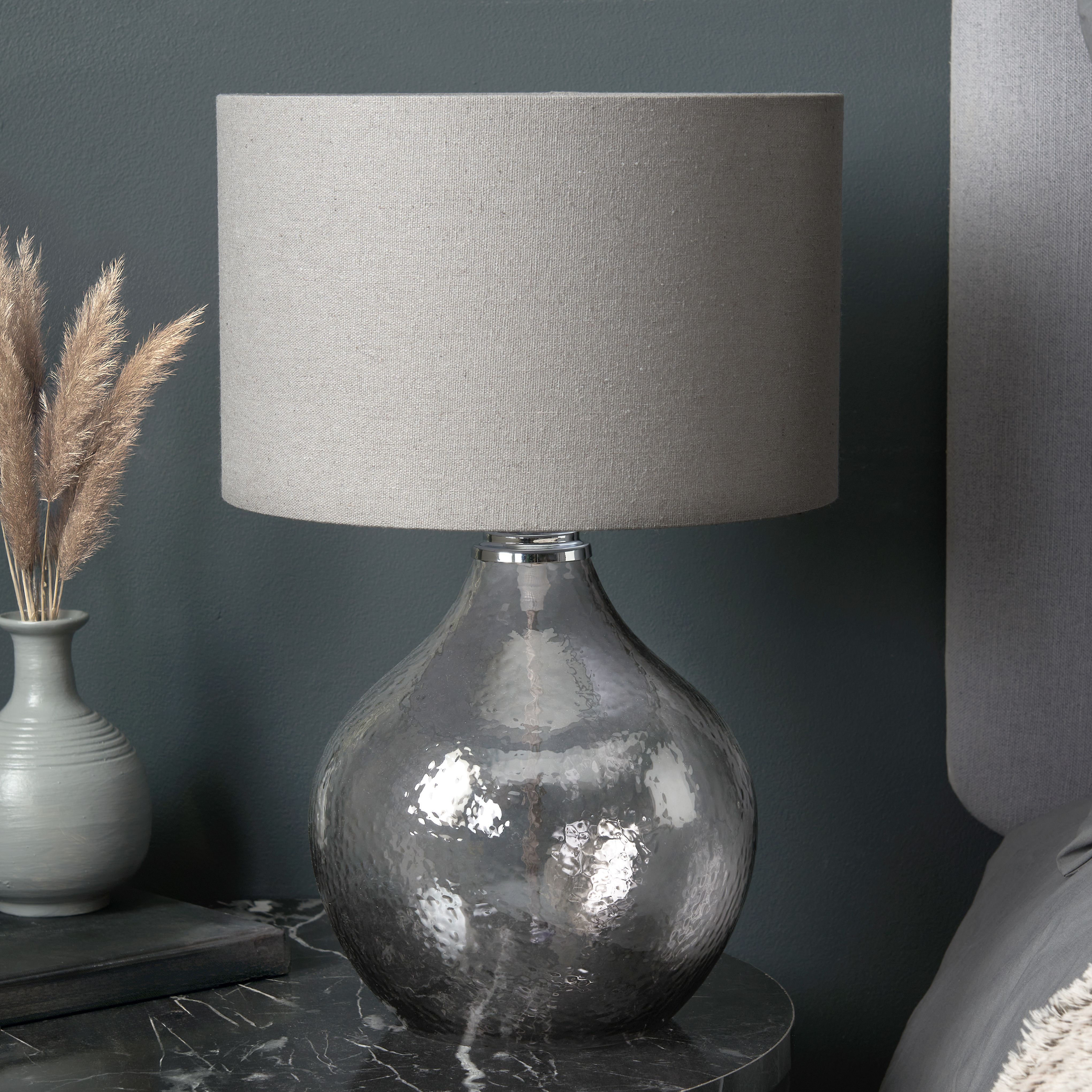 Harbour Studio Emre Hammered Teardrop Grey Table lamp
