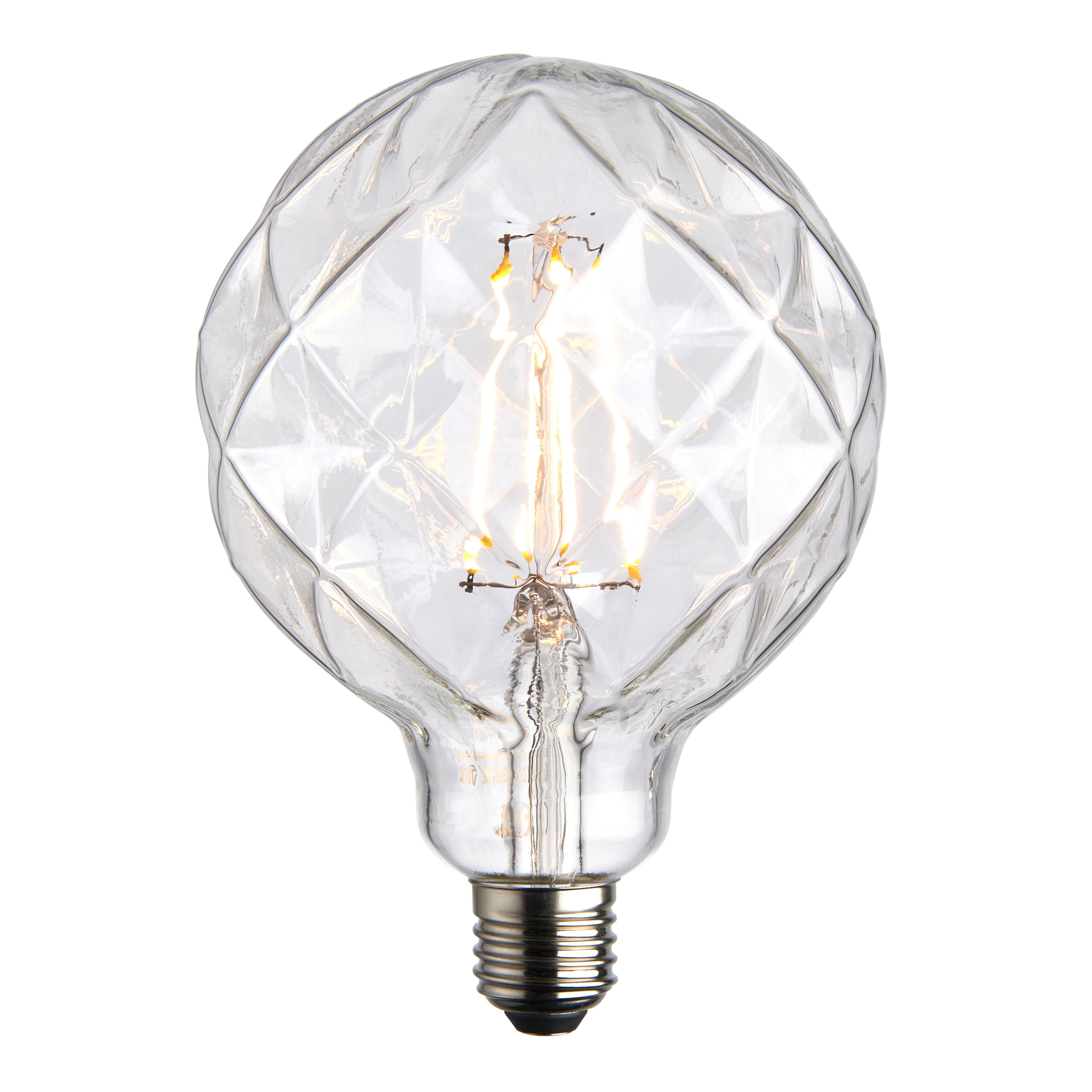 Harbour Studio Faceted E27 4W 480lm Globe Warm white LED Filament Light ...