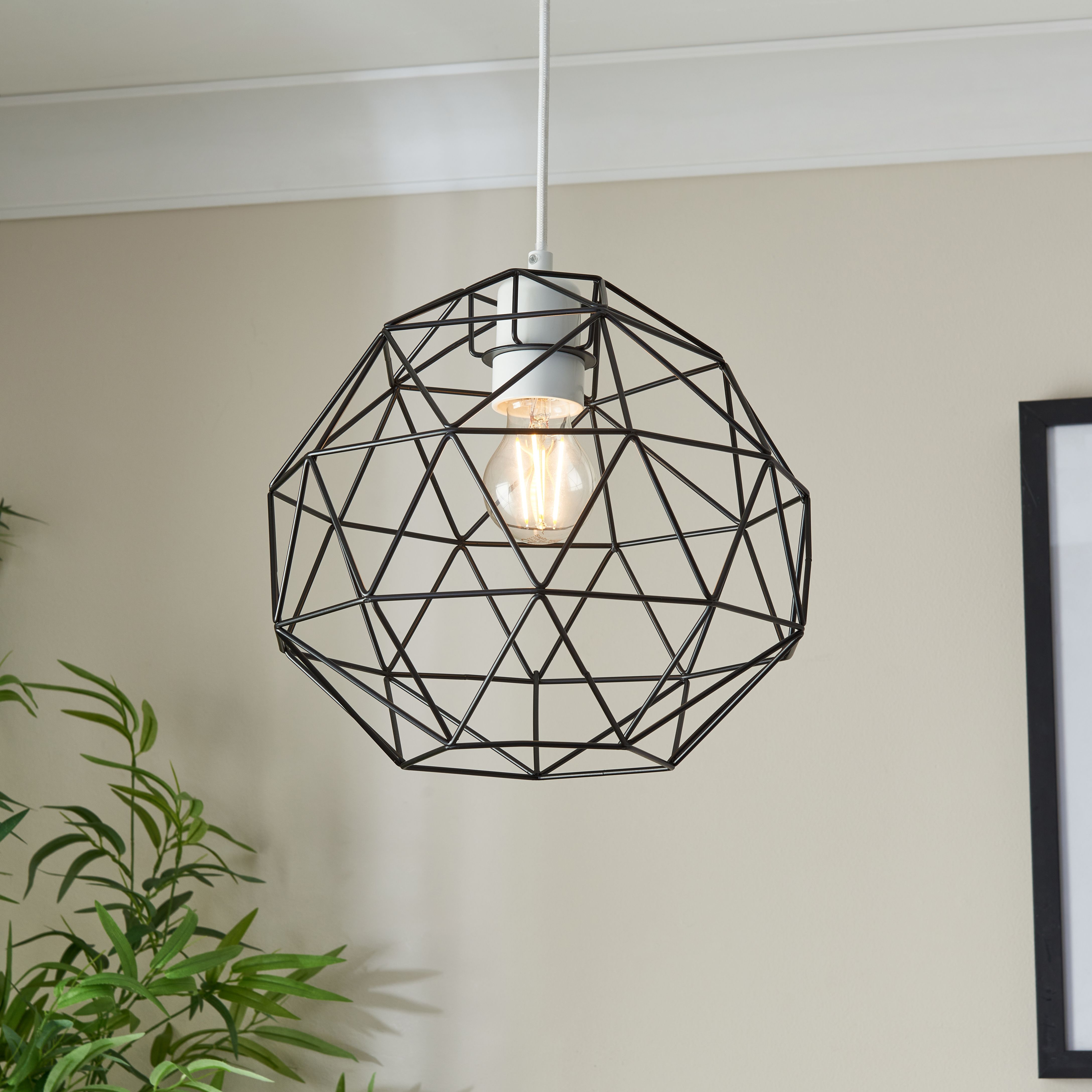 Harbour Studio Gamma Black Geometric Round Light shade (D)28cm
