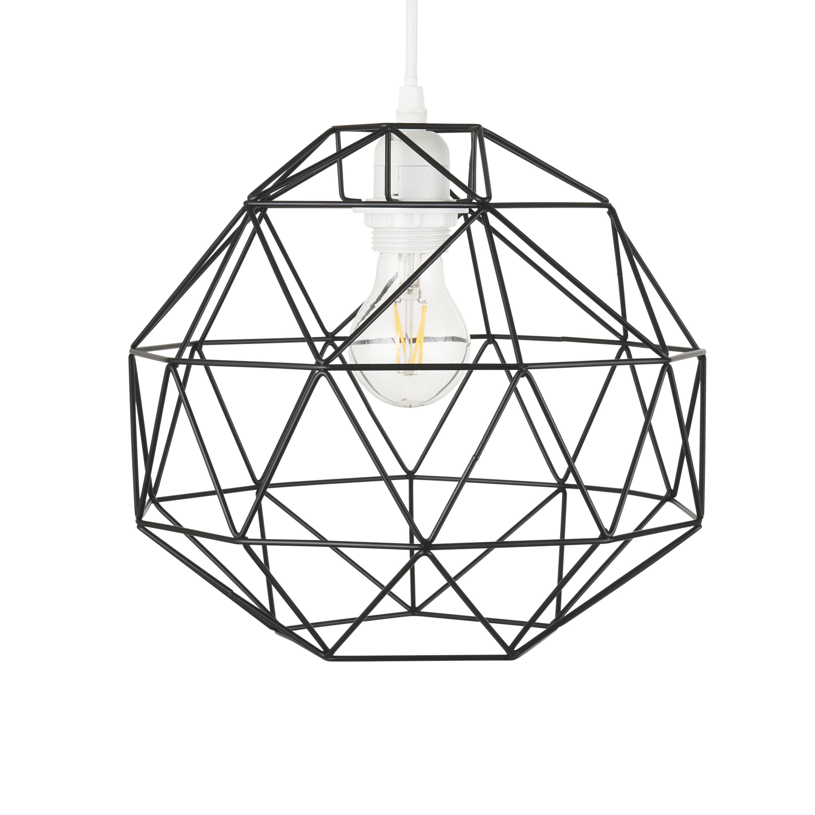 Harbour Studio Gamma Black Geometric Round Light shade (D)28cm