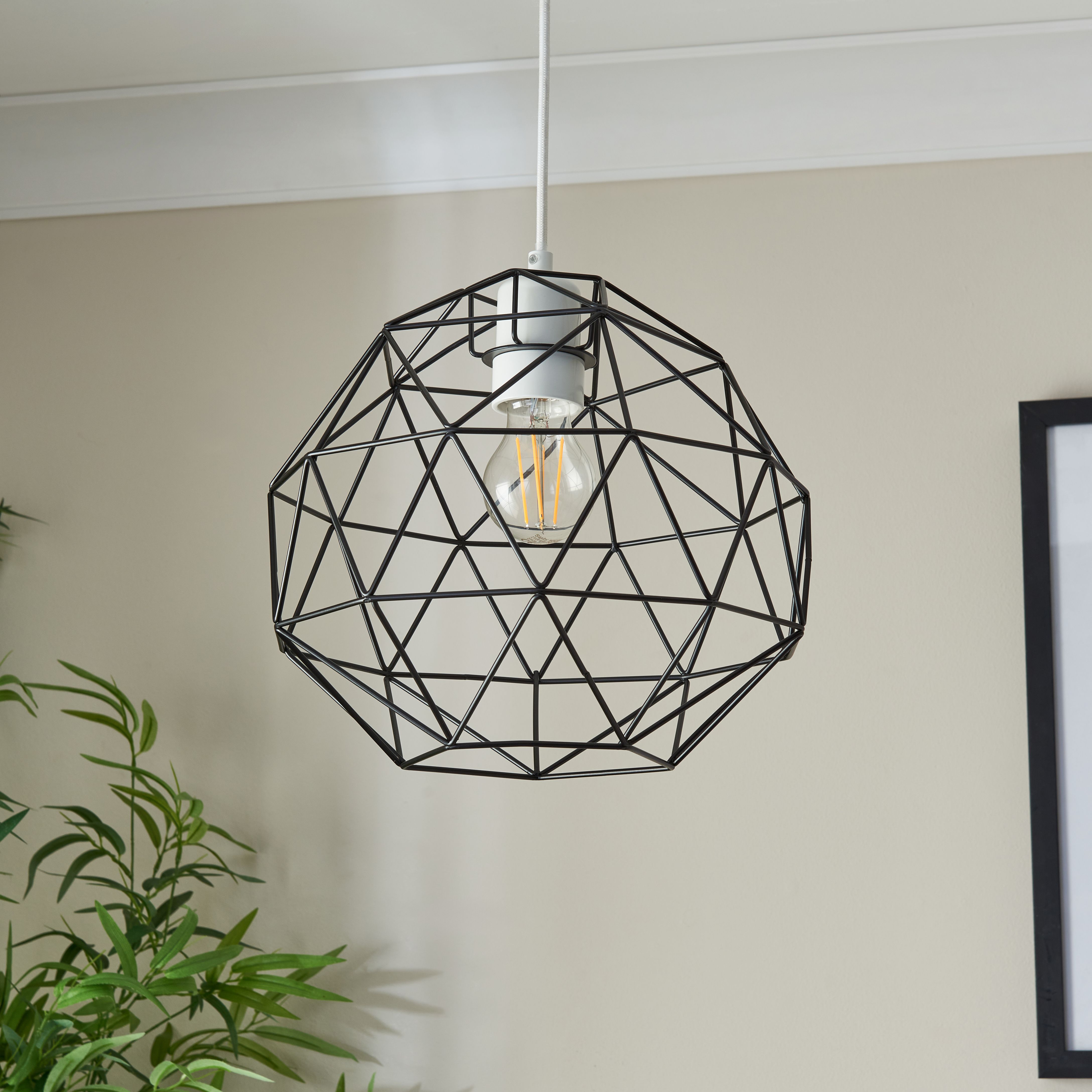 Harbour Studio Gamma Black Geometric Round Light shade (D)28cm