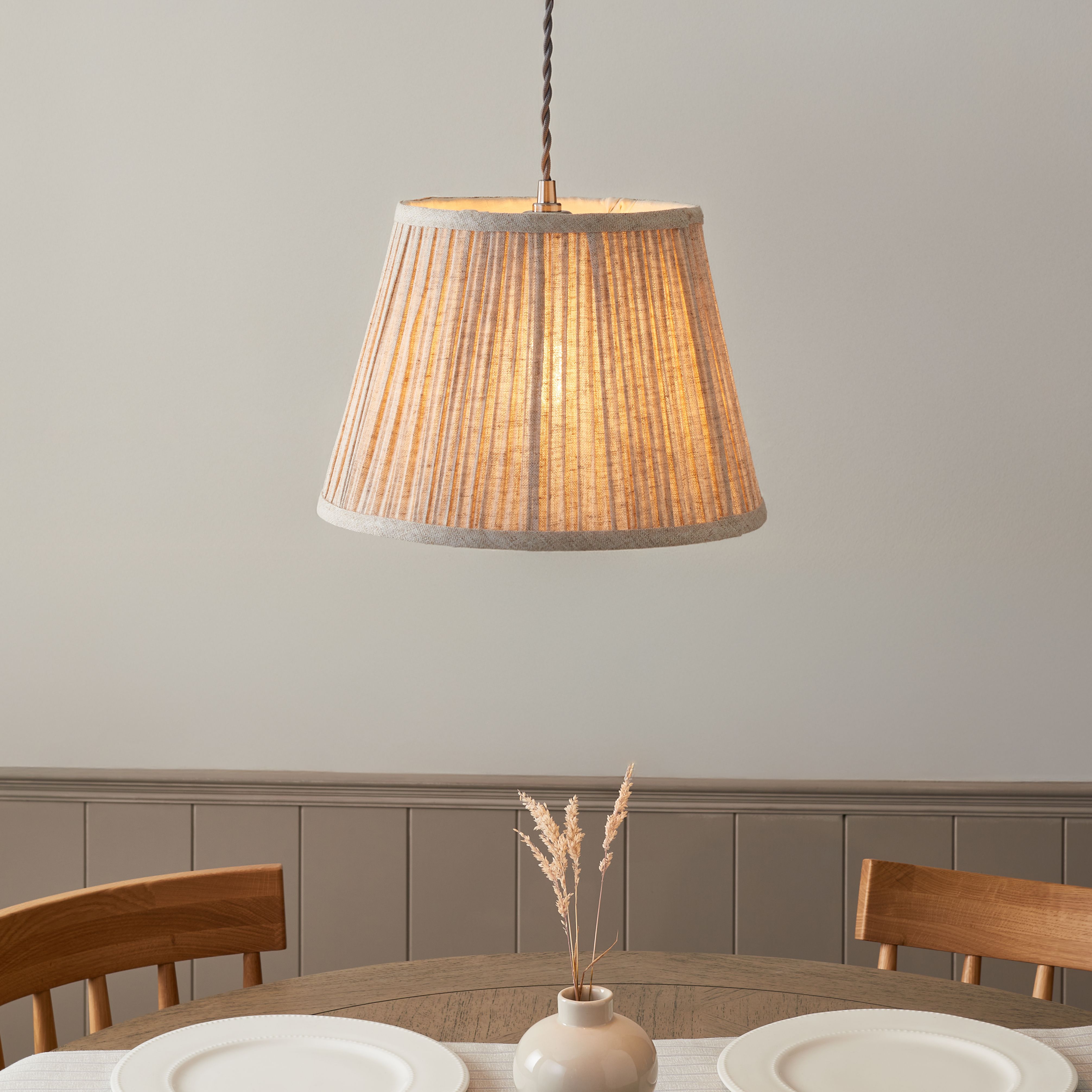 Harbour Studio Hayley Natural Pleated Conical Lamp shade (D)30cm