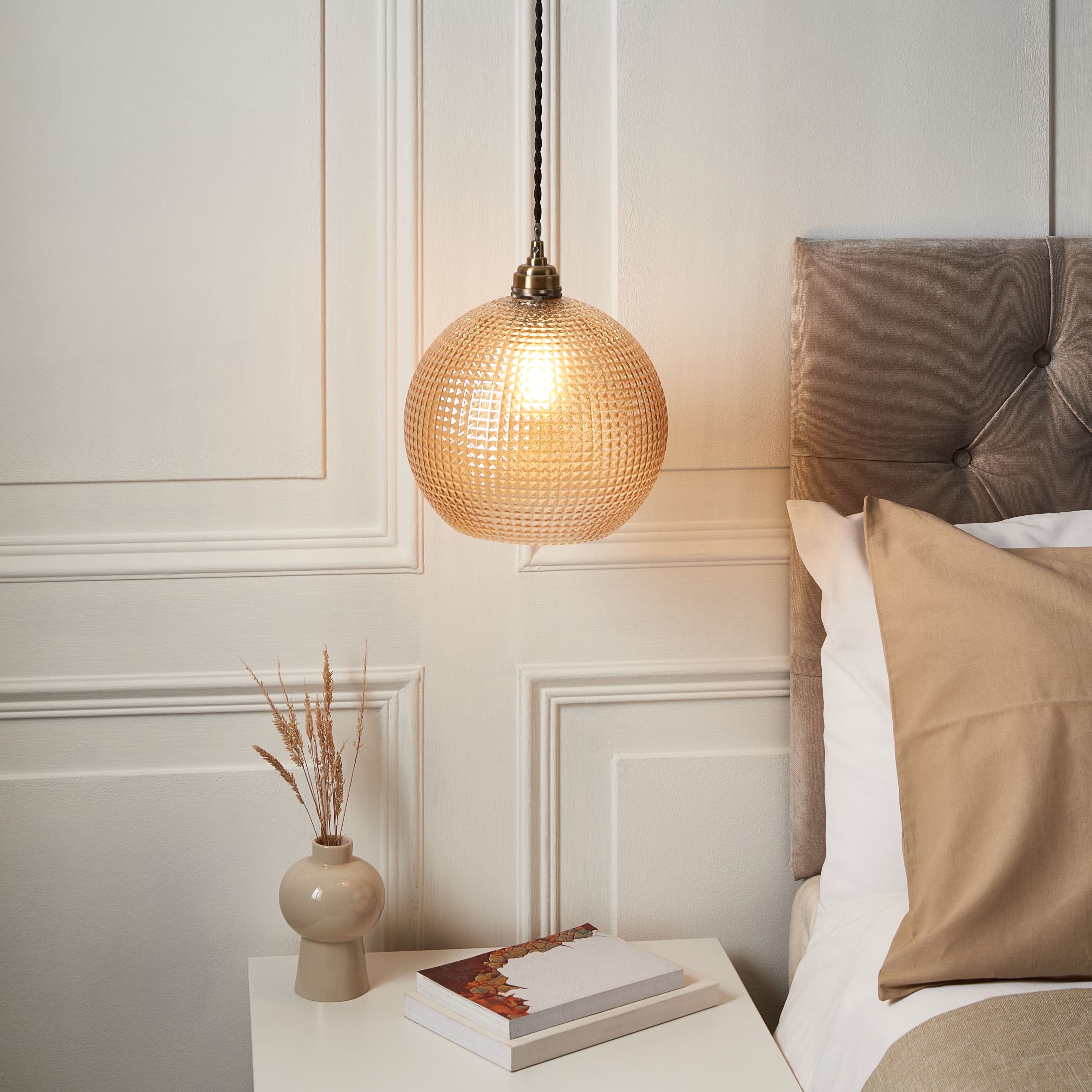 Harbour Studio Hemsby Champagne Textured Round Light shade (D)25cm