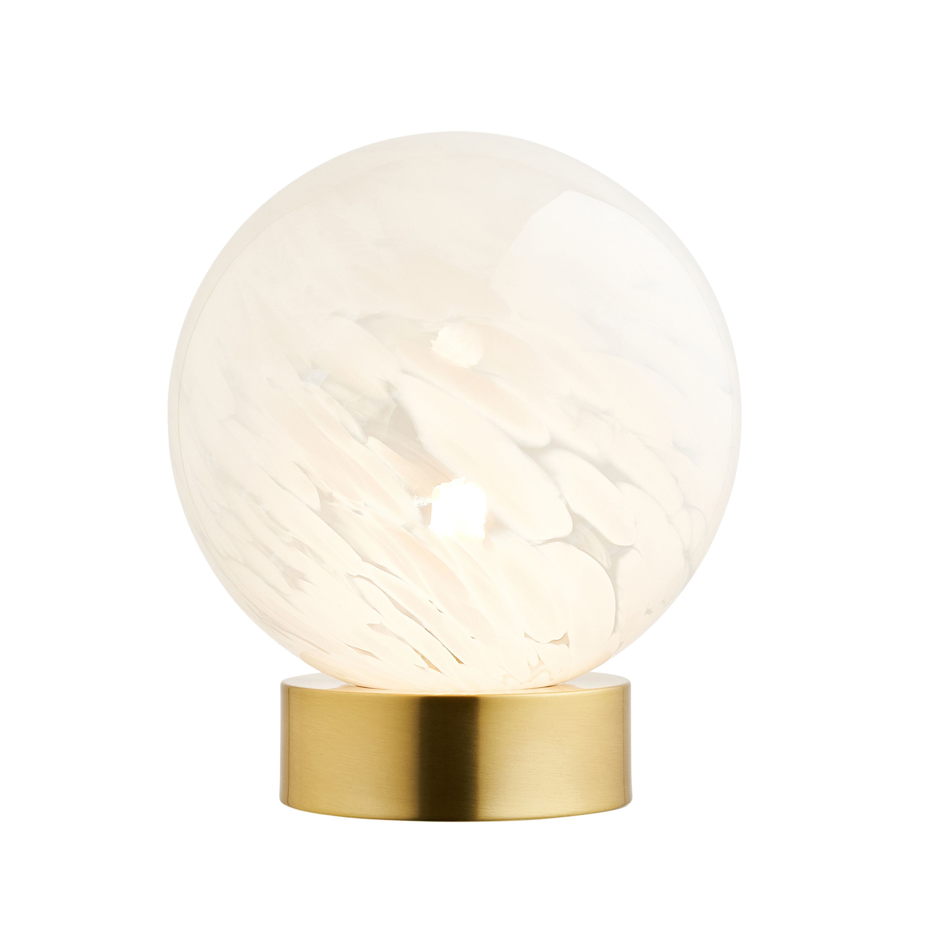 Harbour Studio Lucie Confetti Spherical Satin White Gold effect Table lamp