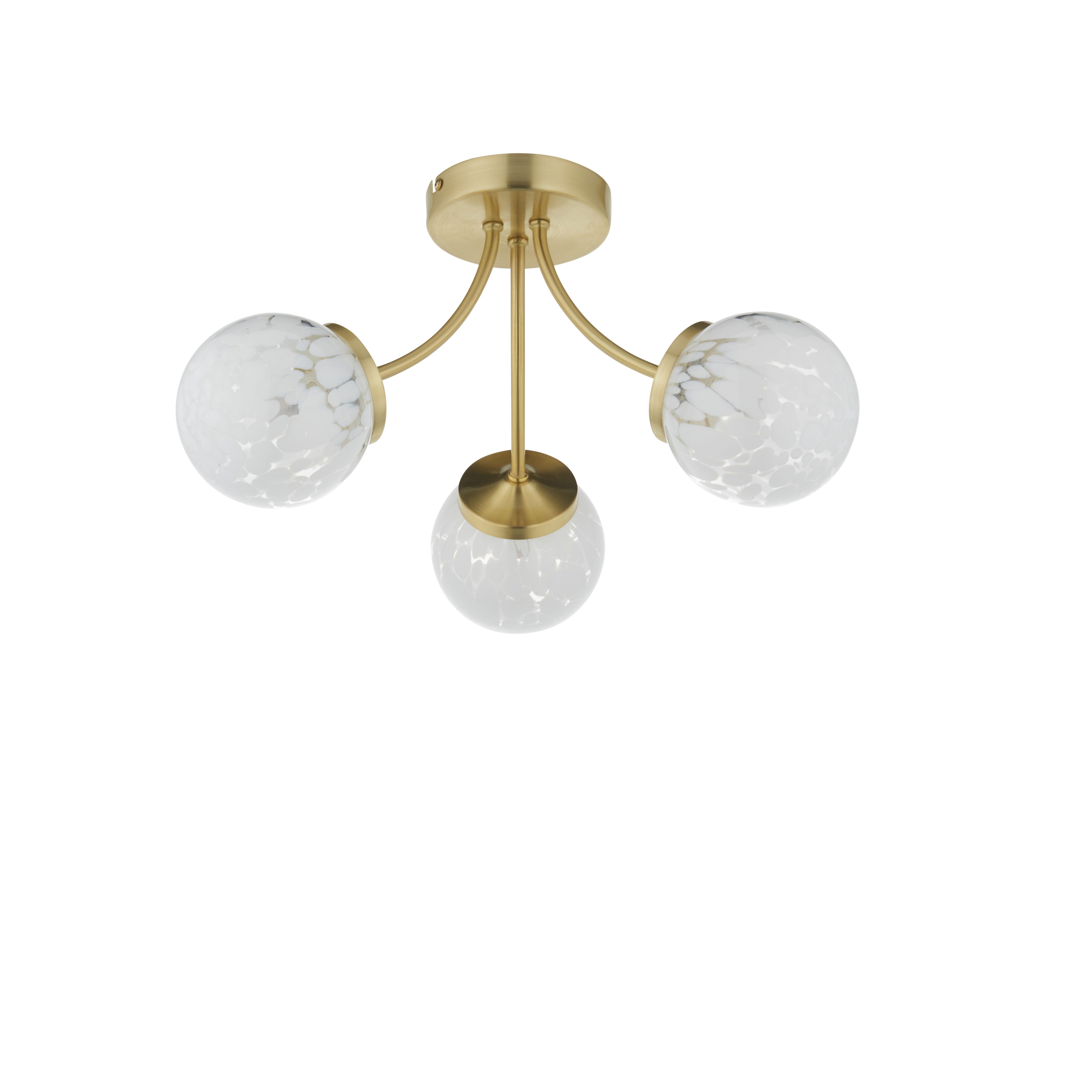 Harbour Studio Lucie Glass & metal 3 Lamp Ceiling light | DIY at B&Q