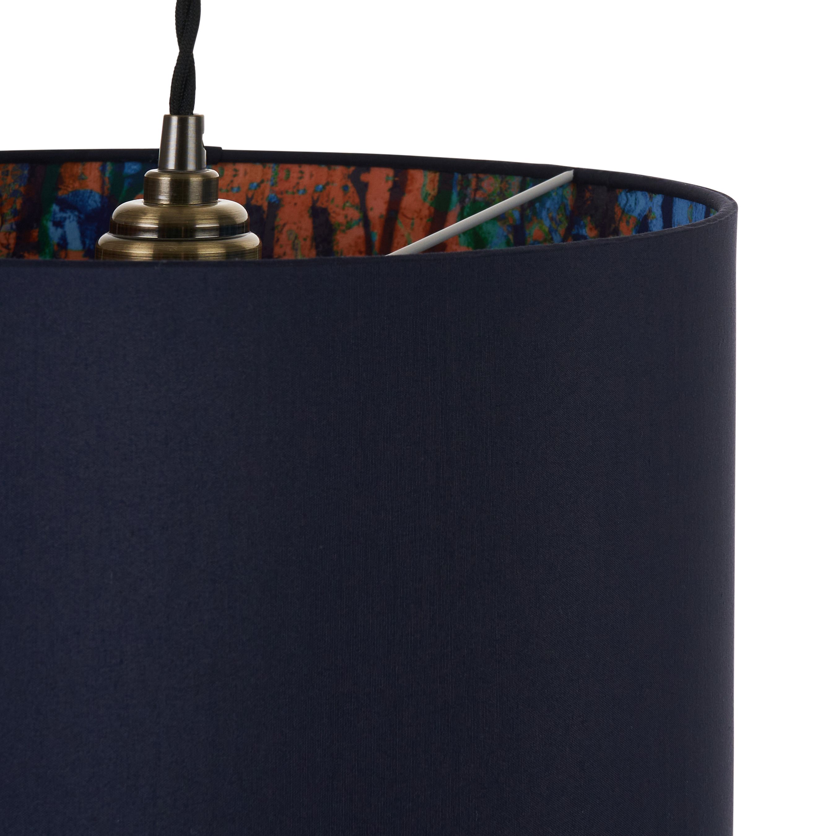HARBOUR STUDIO NAVY BLUE GRAFFITI CYLINDER LAMP SHADE (D)30CM