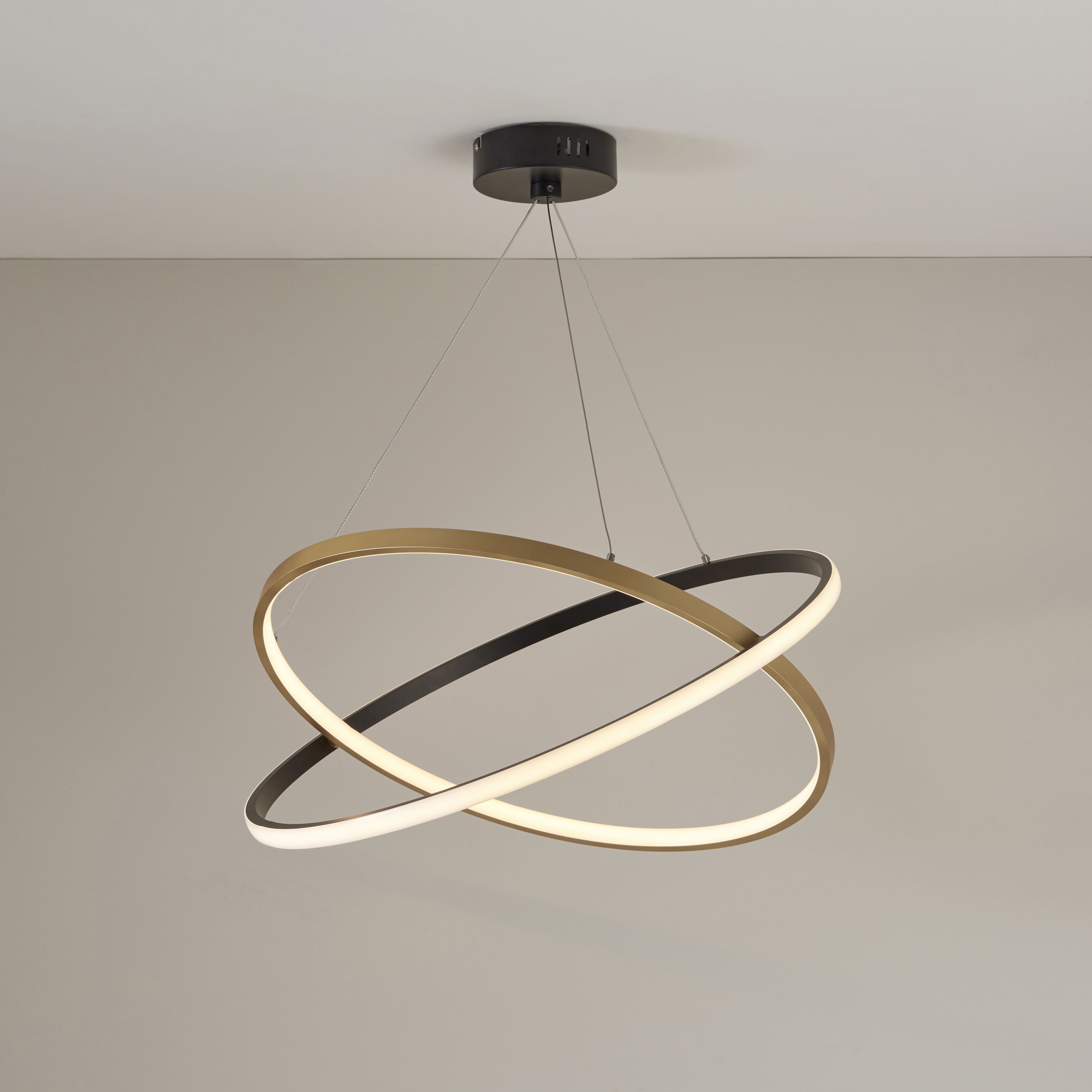 Harbour Studio pendant Gold effect LED Pendant ceiling light, (Dia)600mm