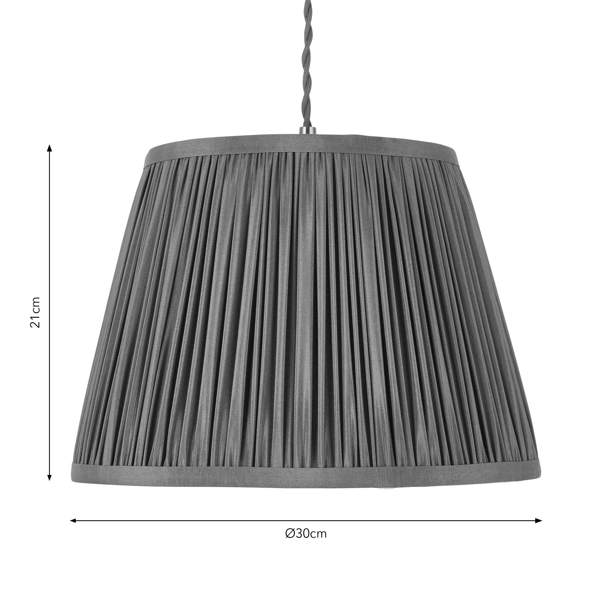 Harbour Studio Serena Charcoal Cotton effect Pleated Conical Lamp shade ...