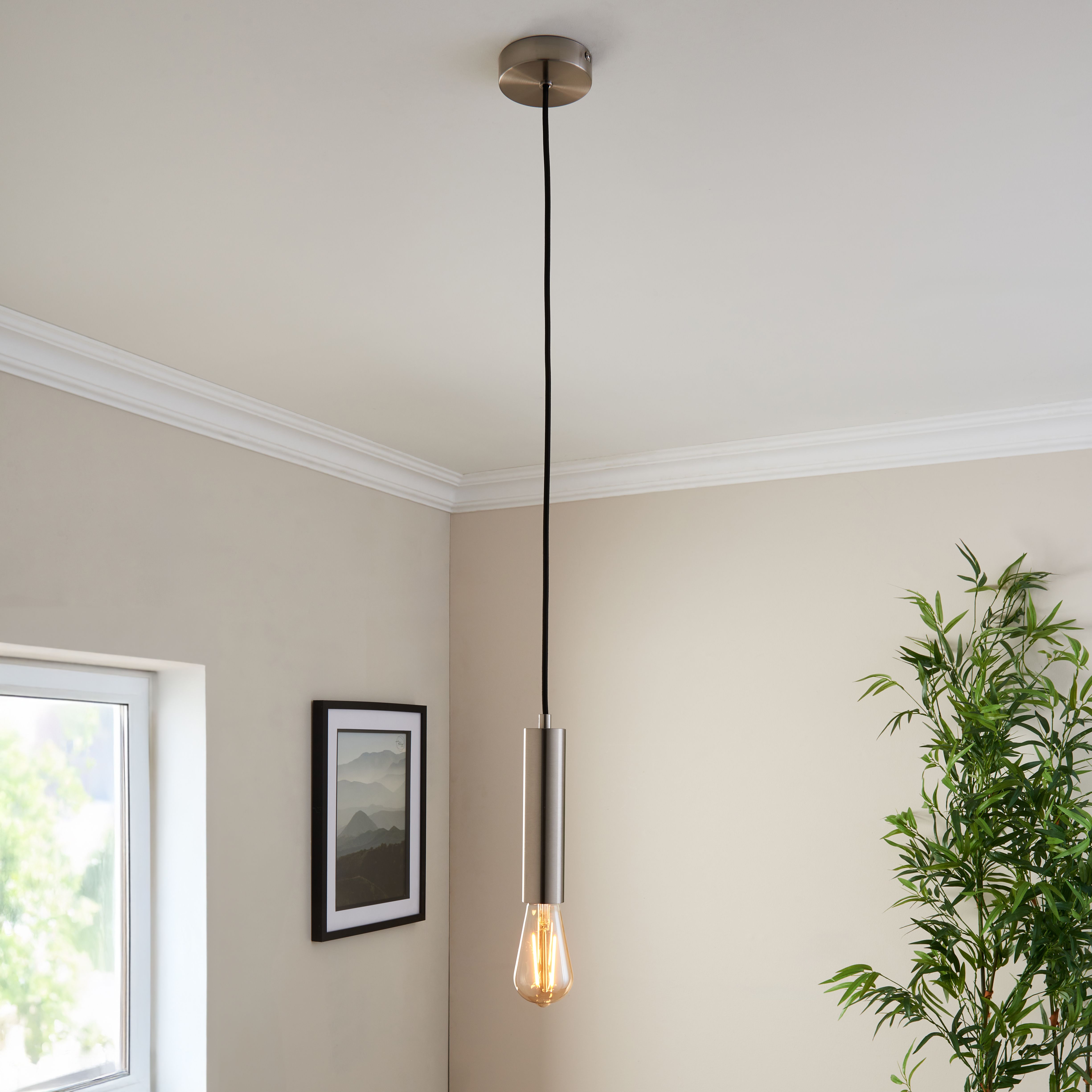 Harbour Studio Slim Chrome effect E27 Cable light set Pre-wired