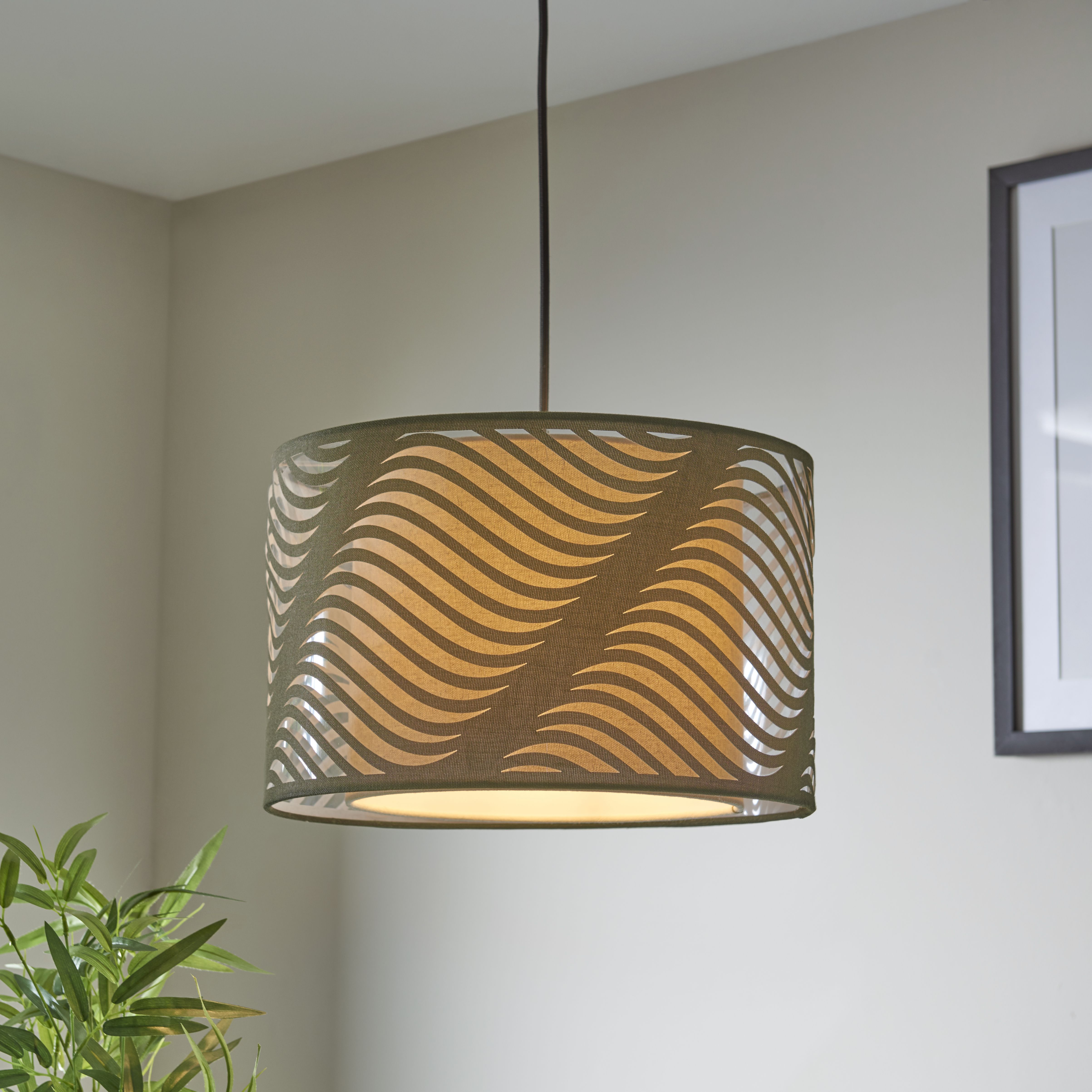 Harbour Studio Toni Green Laser Cut Cylinder Light shade (D)35cm