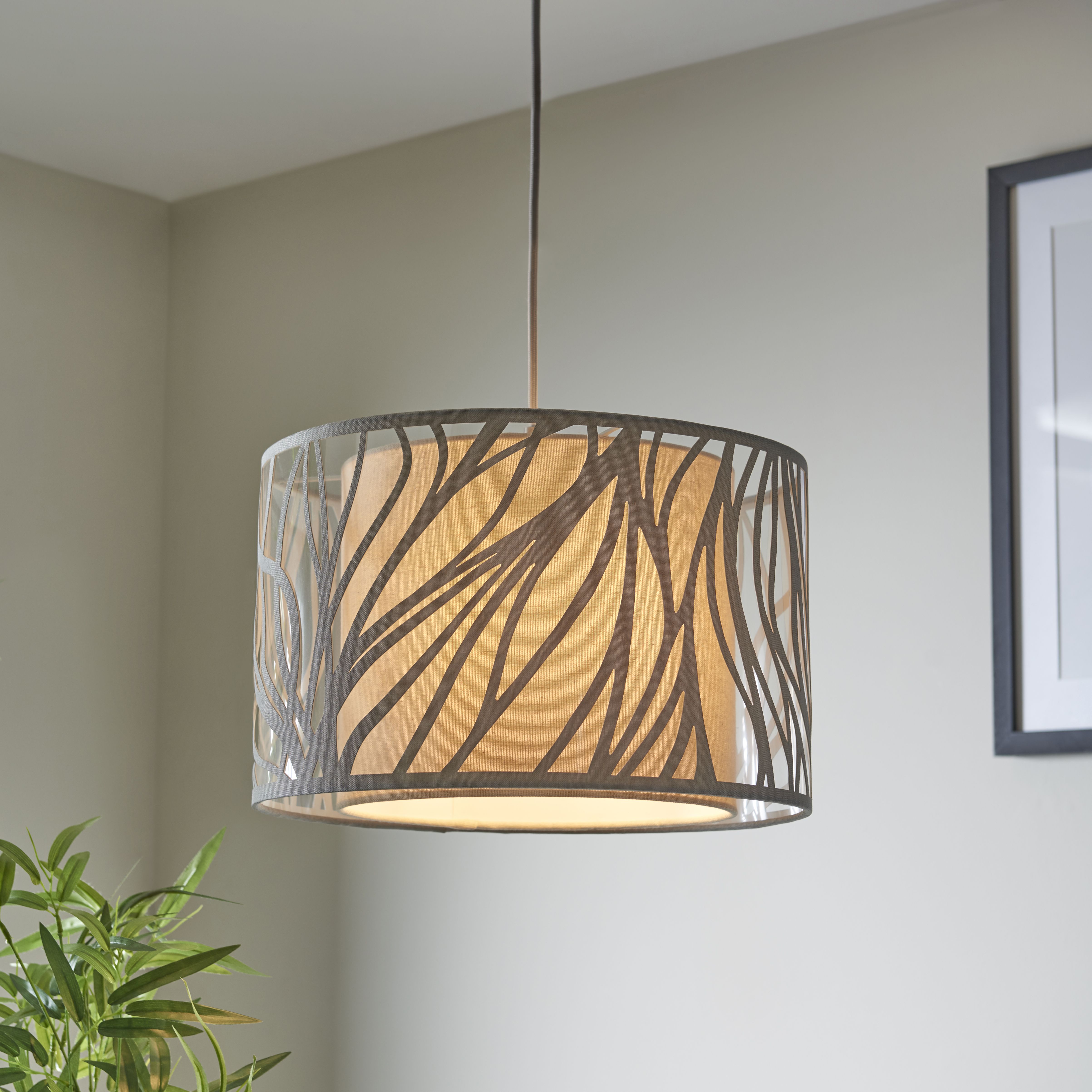 Harbour Studio Toni Grey Laser Cut Cylinder Light shade (D)35cm