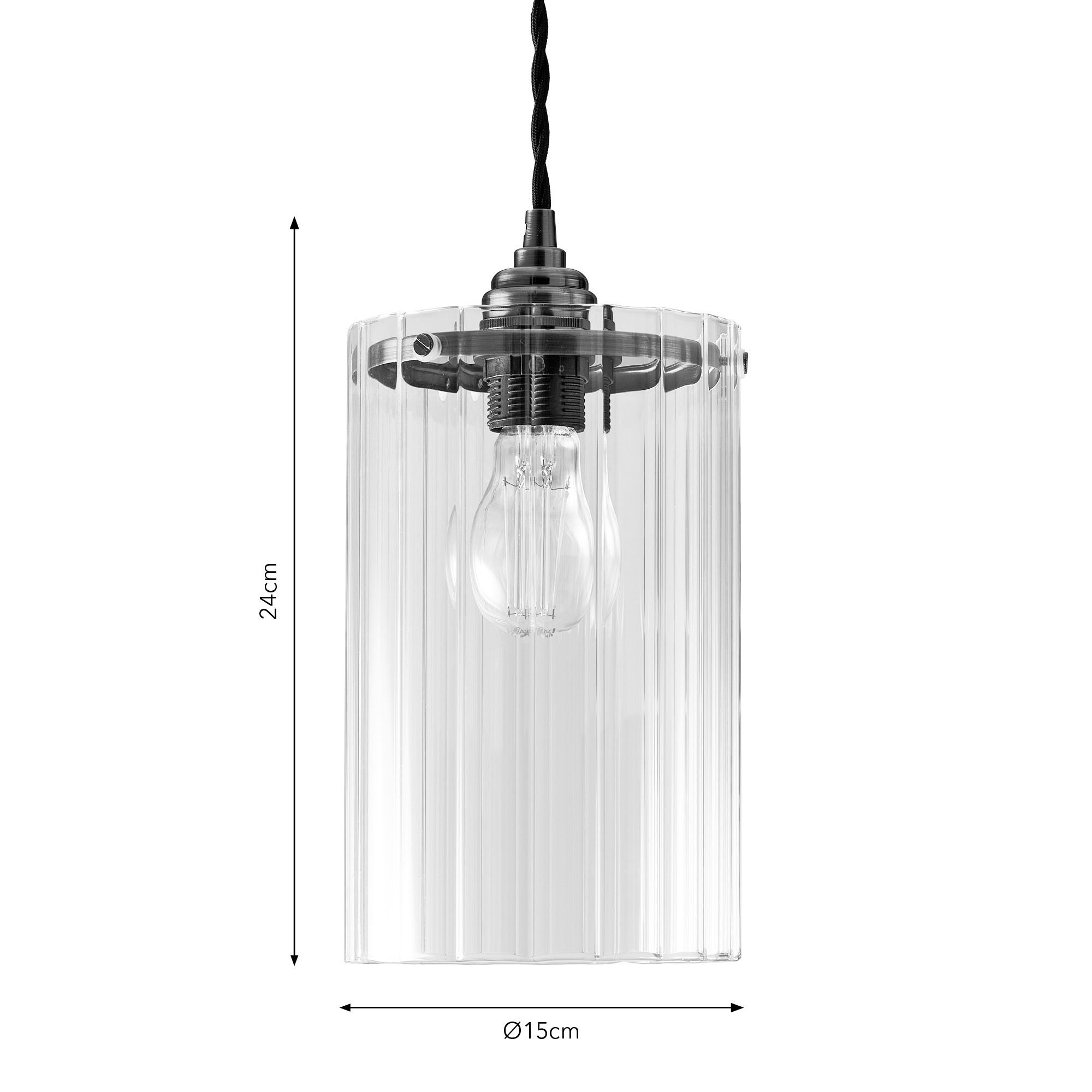 Harbour Studio Weston Clear Cylinder Light shade (D)15cm