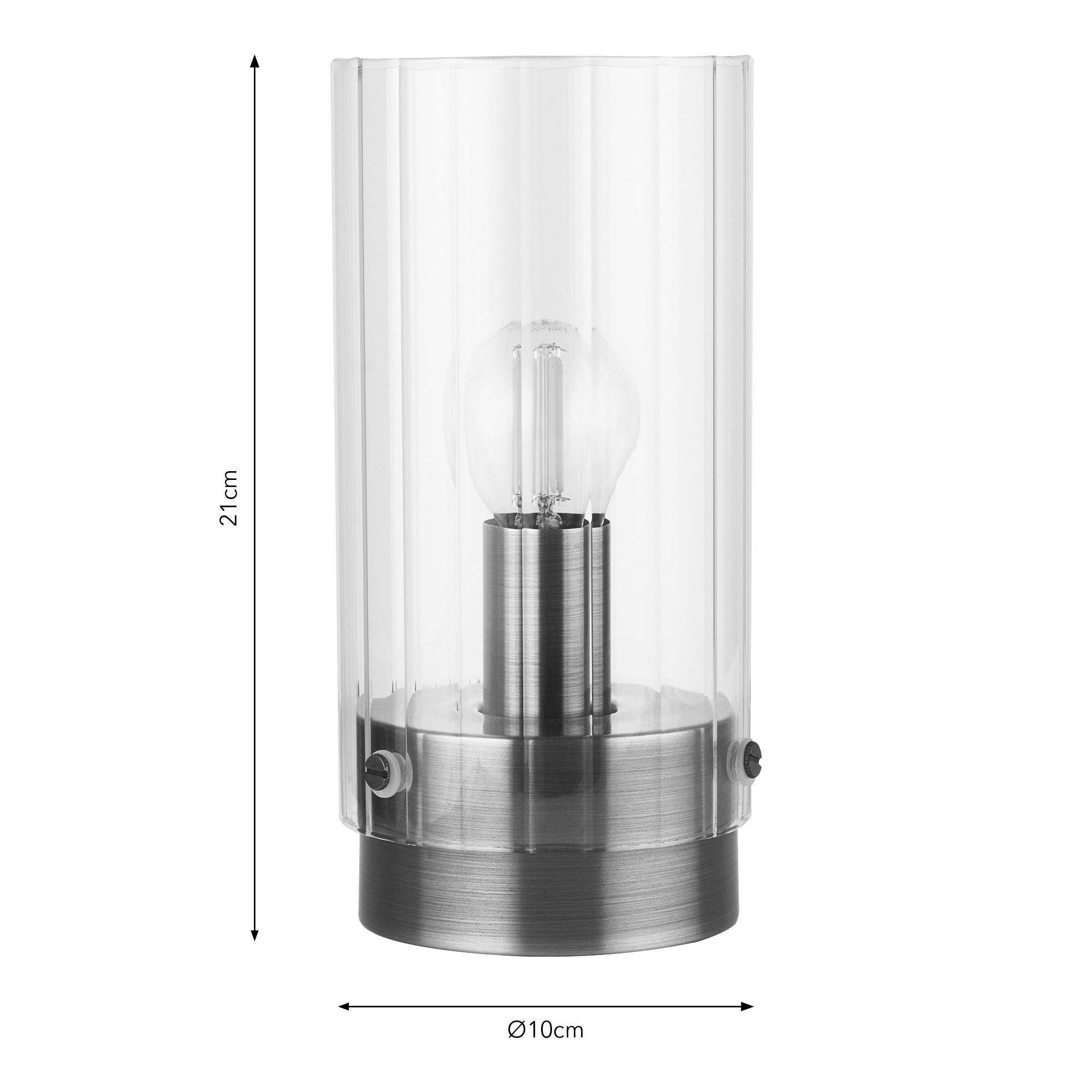Harbour Studio Weston Cylinder Clear Antique brass effect Table lamp