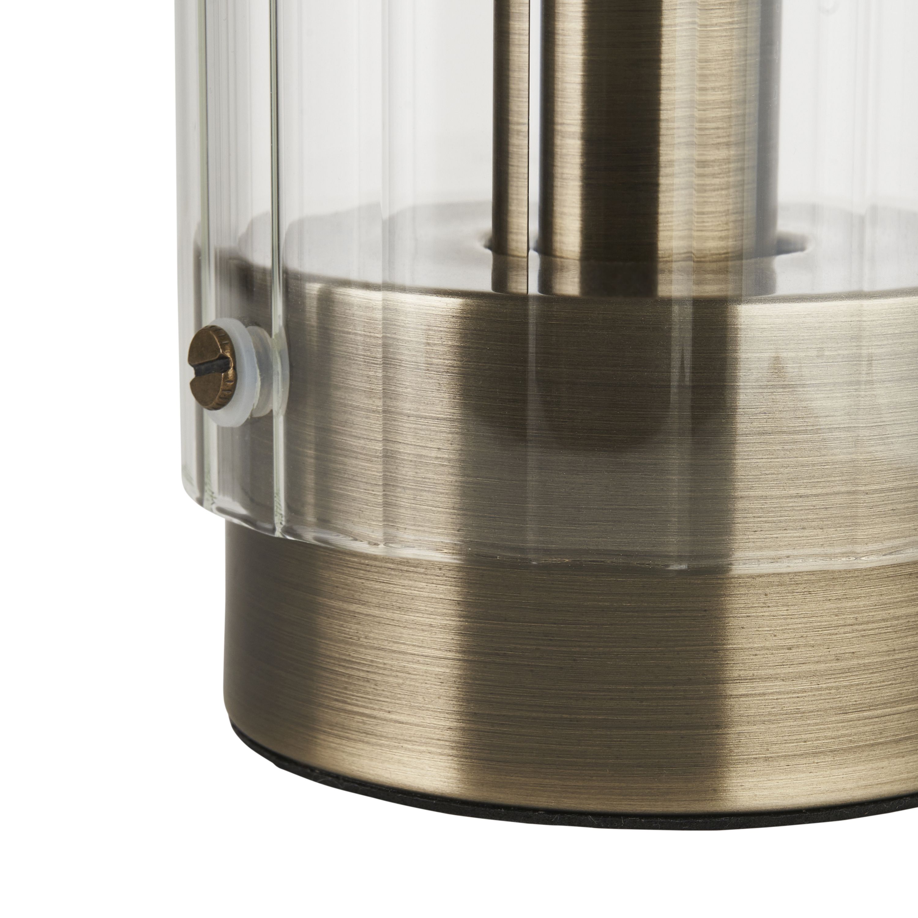 Harbour Studio Weston Cylinder Clear Antique brass effect Table lamp