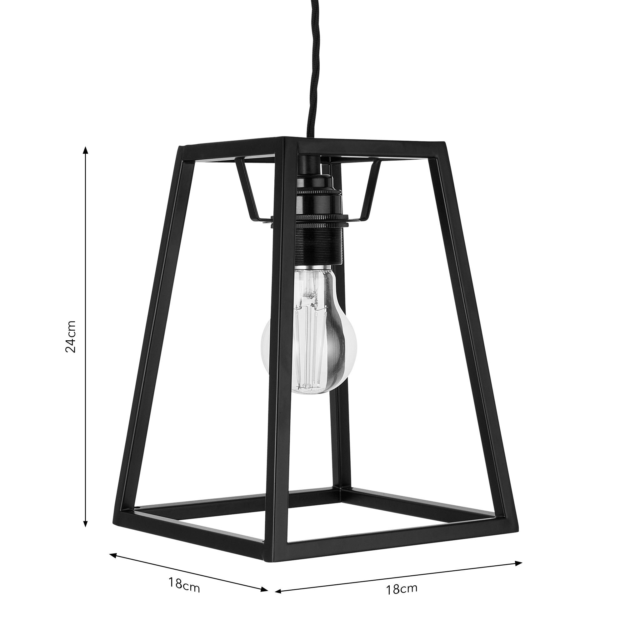 Harbour Studio York Black Rectangular Light shade (D)18cm