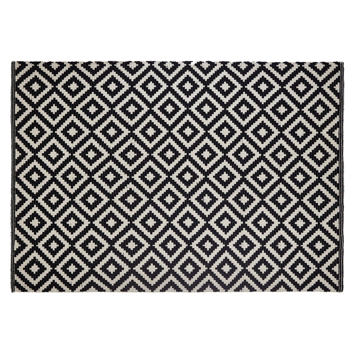 Harrieta Geometric Black & white Rug 170cmx120cm | DIY at B&Q