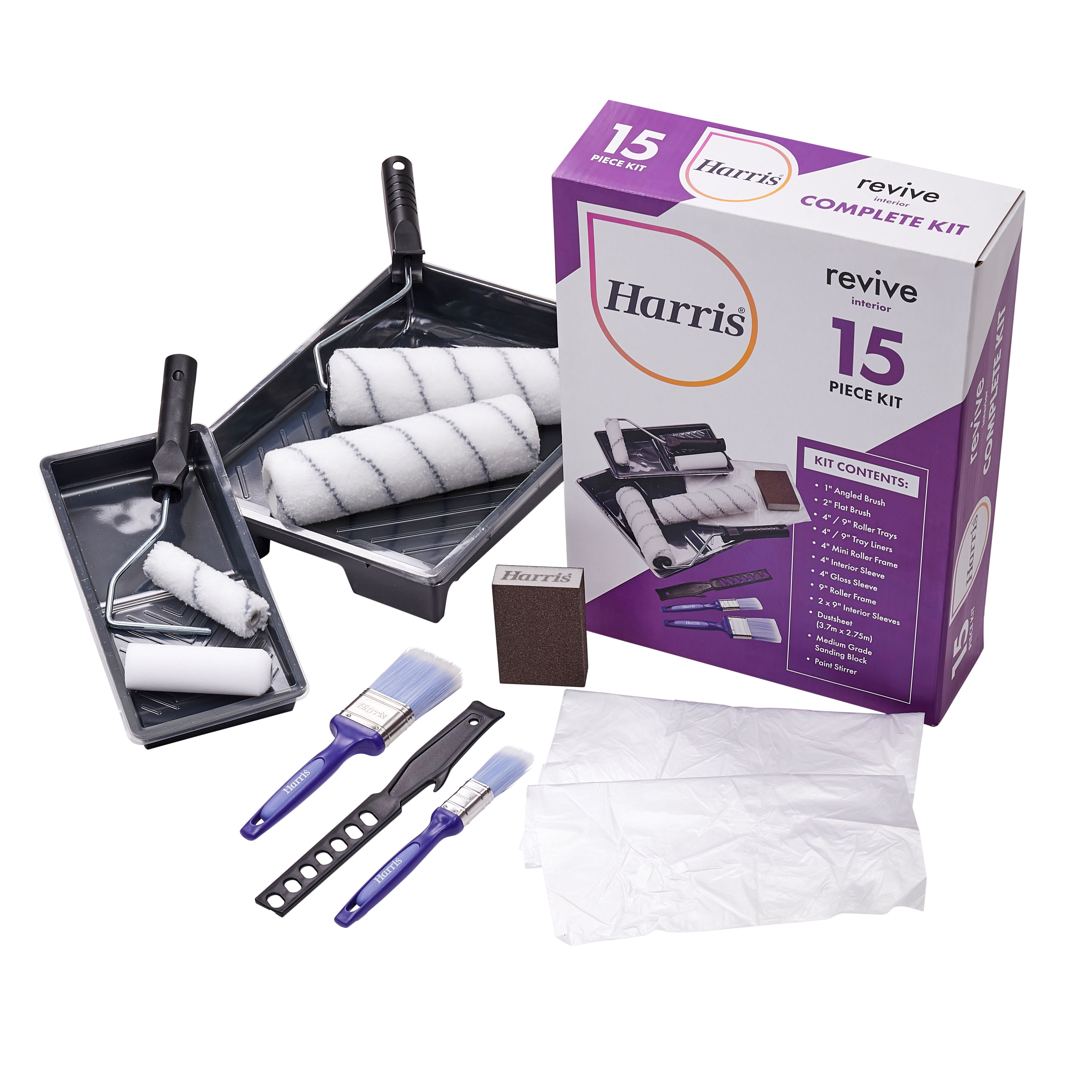 Harris Revive Woven polyester 9" Interior Decorating kit, 15 pieces