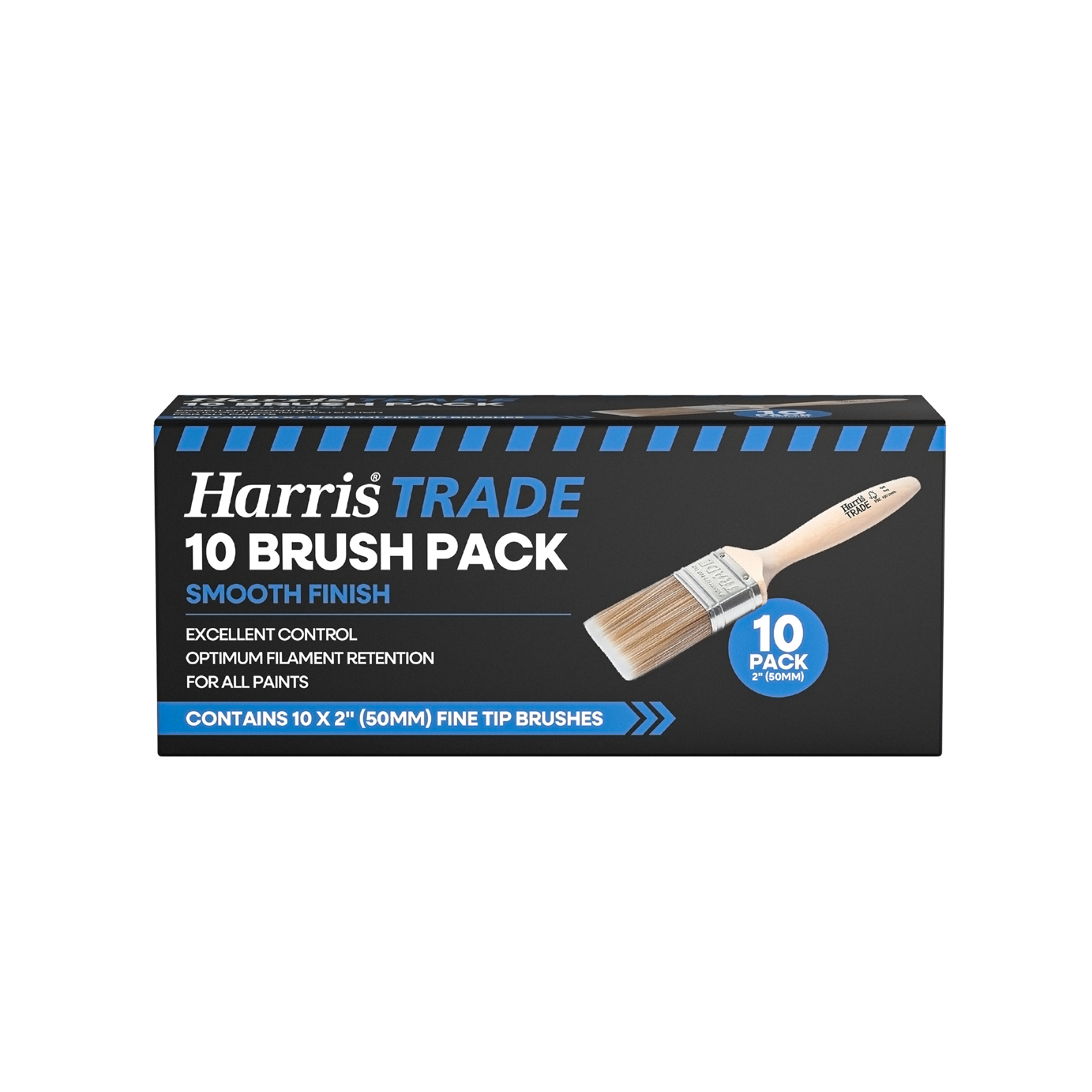 Harris Trade 2" Fine tip Comfort Paint brush, Pack of 10