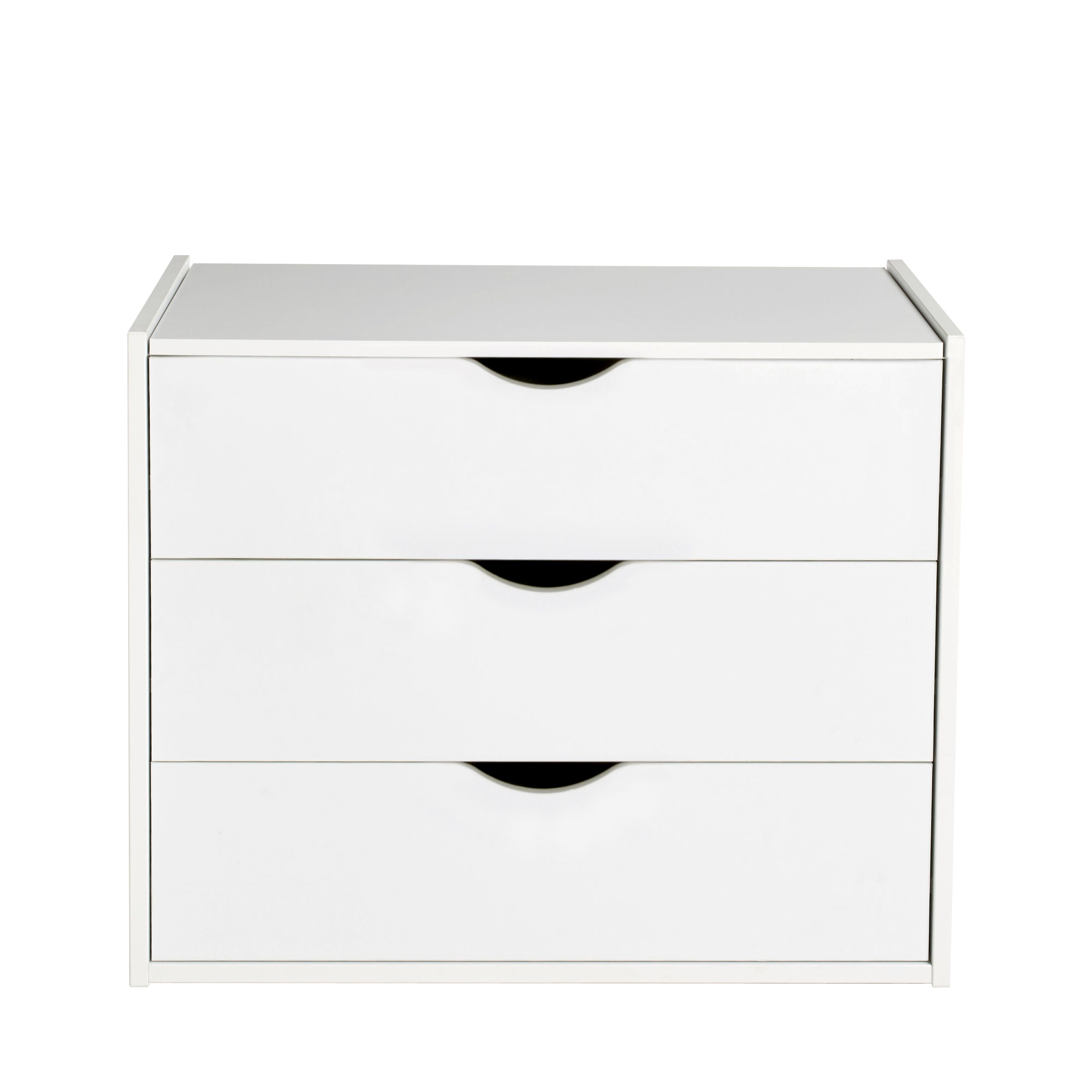 Hartnett Matt soft white 2 Drawer Chest of drawers H 630mm W 781mm D 388mm