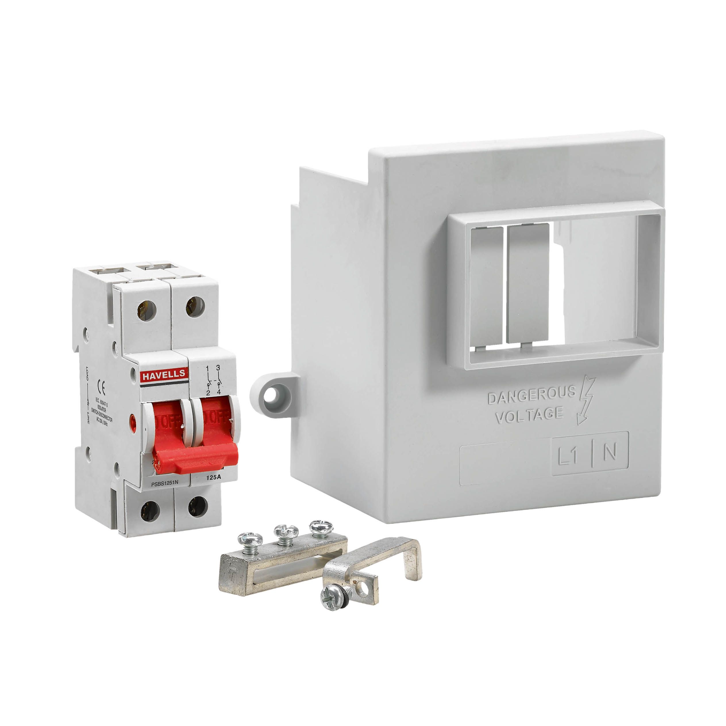 Havells Type B incomer kit with 125A main switch at B&Q