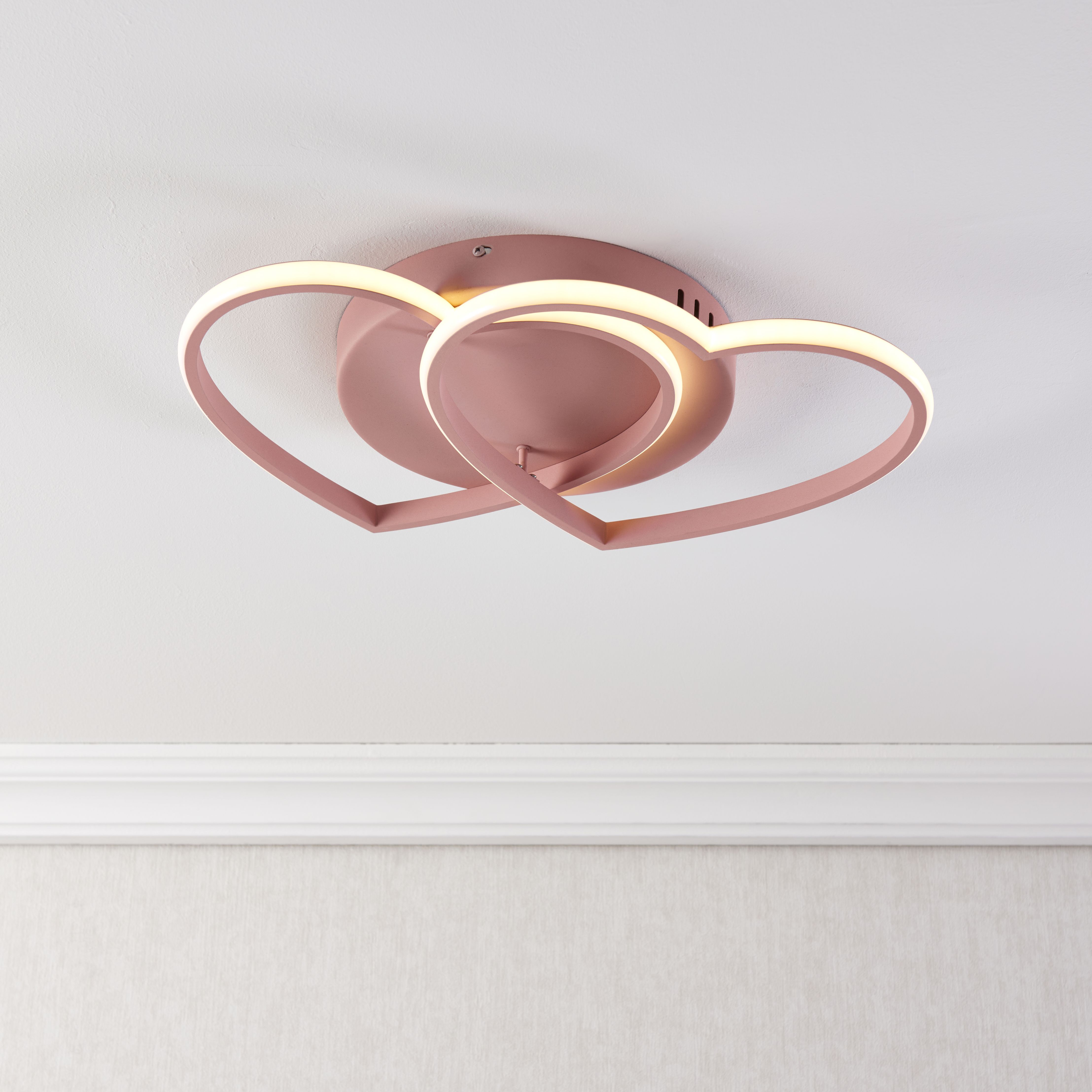 Heart Gloss Pink Ceiling light | DIY at B&Q