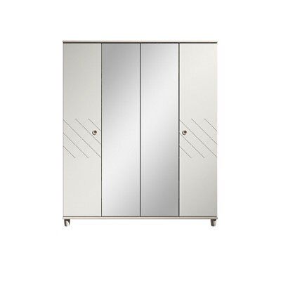 Hektor White elm effect Triple Wardrobe (H)1932mm (W)1600mm (D)558mm