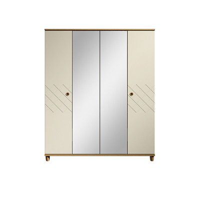 Hektor White elm effect Triple Wardrobe (H)1932mm (W)1600mm (D)558mm ...