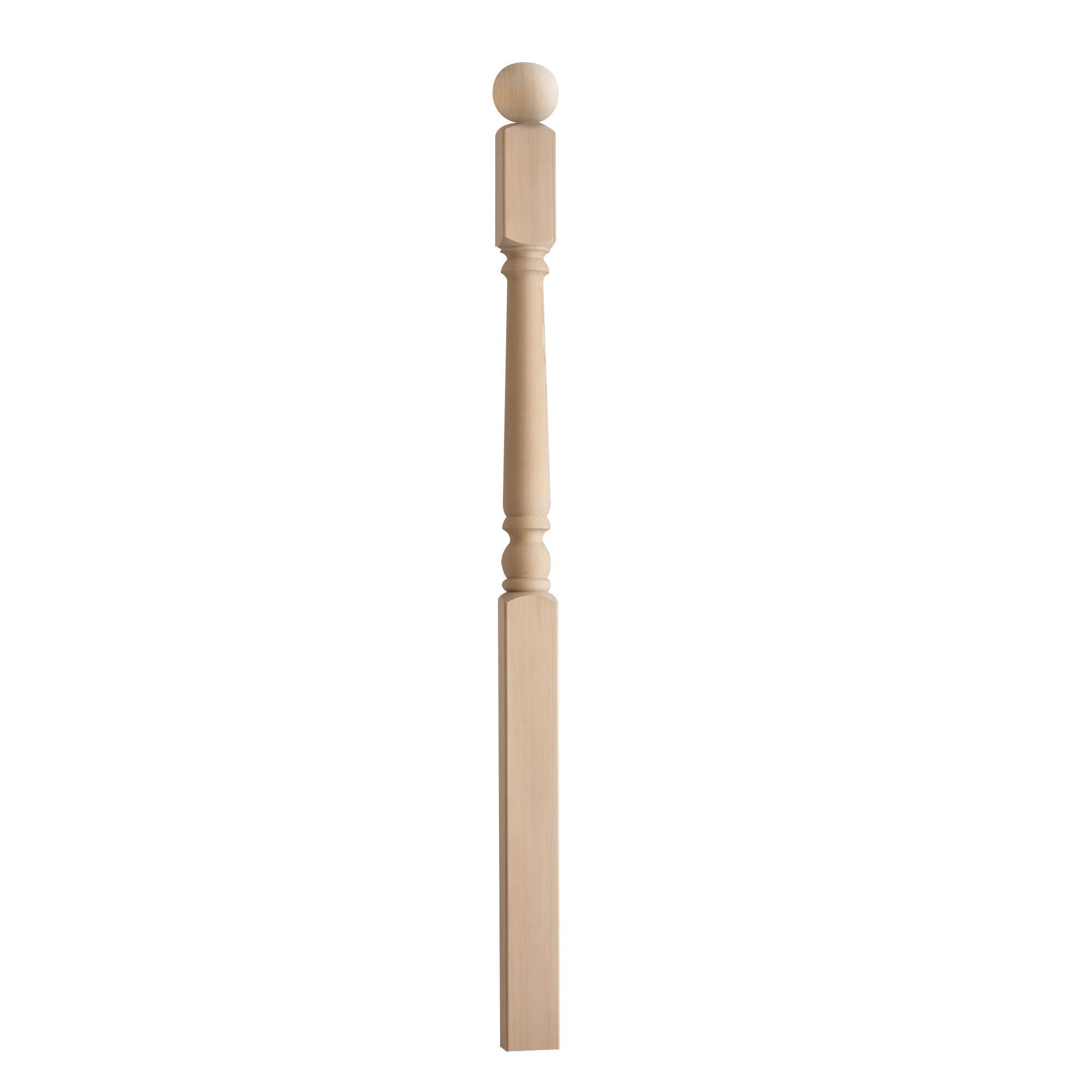 Hemlock Turned complete half newel post (H)1500mm (W)40mm | DIY at B&Q